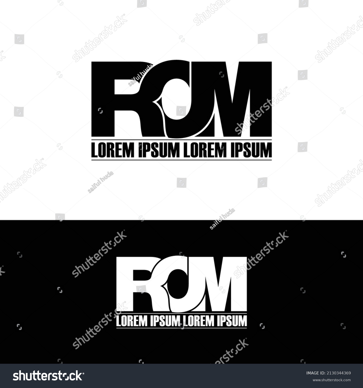 Rom Letter Monogram Logo Design Vector Stock Vector (Royalty Free ...