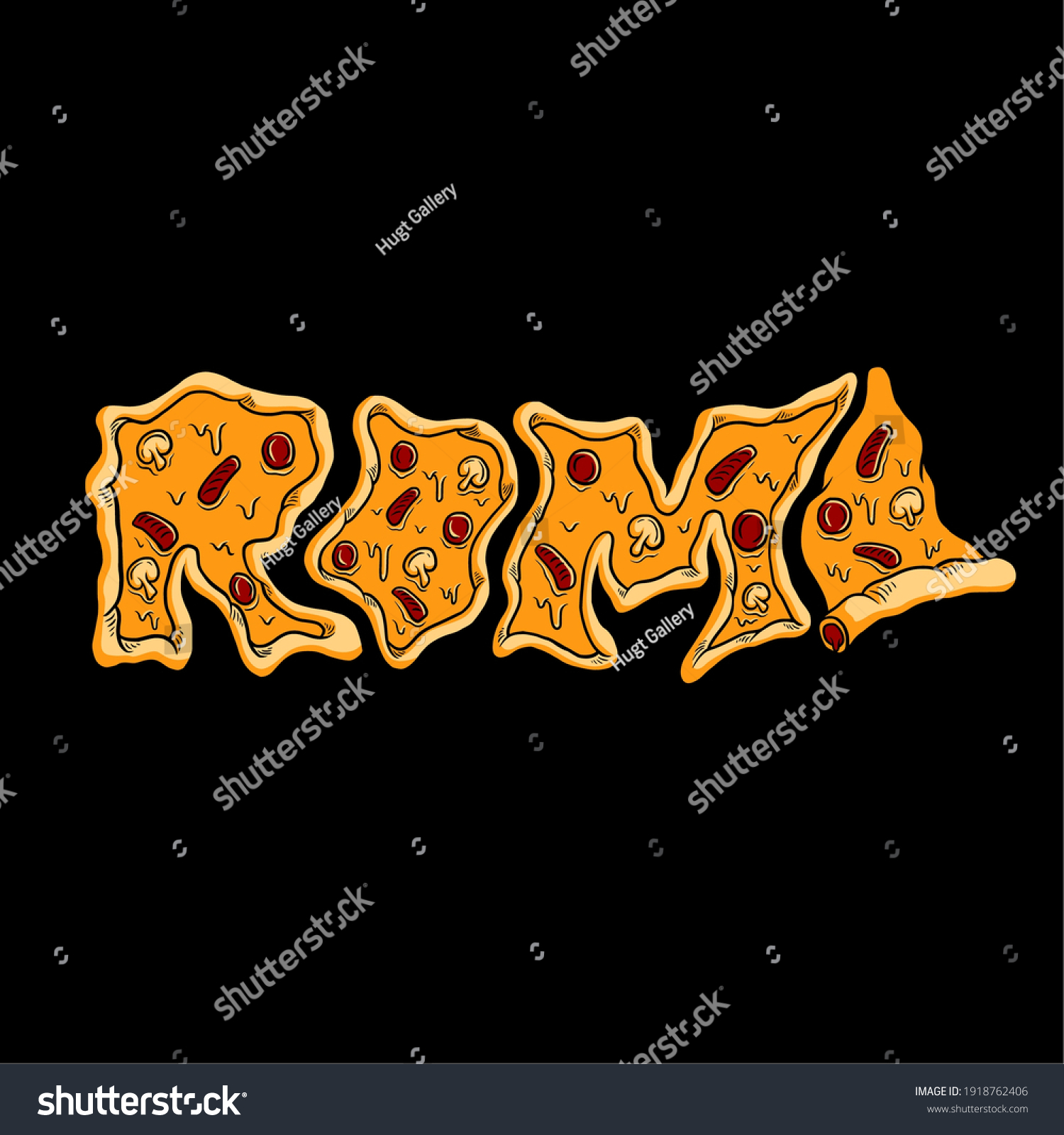 Roma Typography Design Lettering Vector Stock Vector (Royalty Free ...