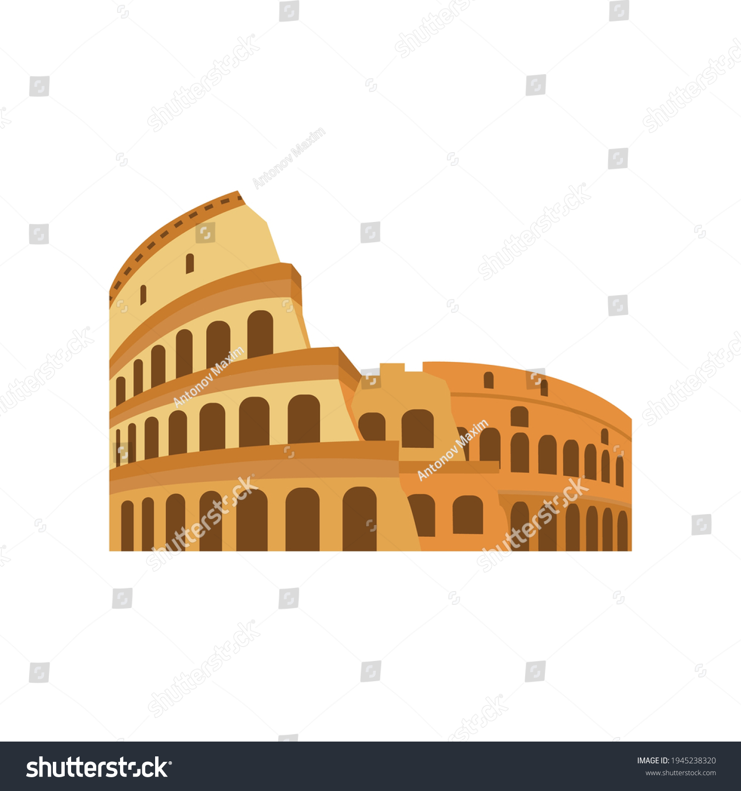 Roman Coliseum Ruins Tourist Landmark Flat Stock Vector (Royalty Free ... Roman Coliseum Ruins Tourist Landmark Flat Stock Vector (Royalty Free ...