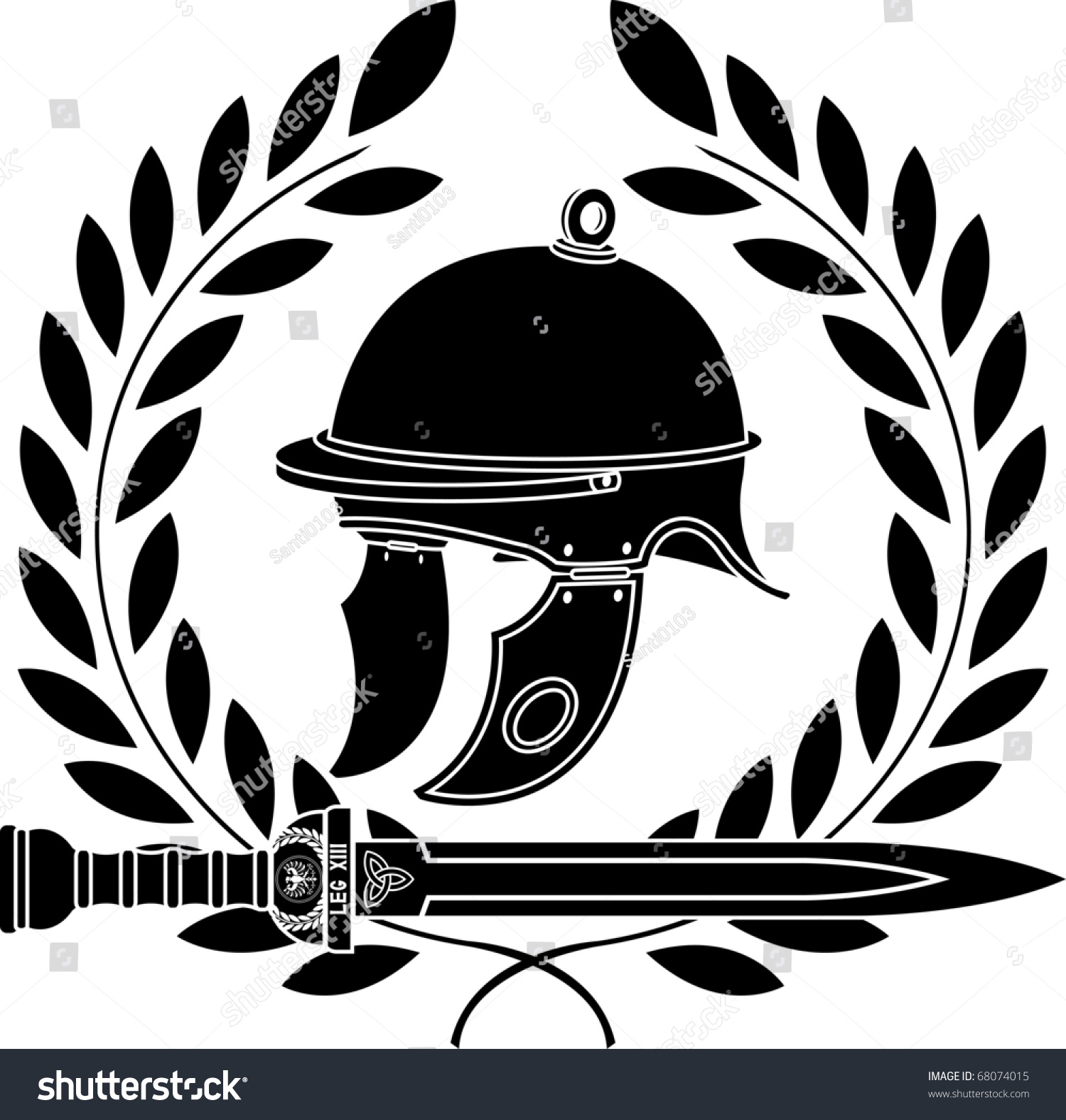 Roman Helmet Stencil First Variant Vector: เวกเตอร์สต็อก (ปลอดค่า ...