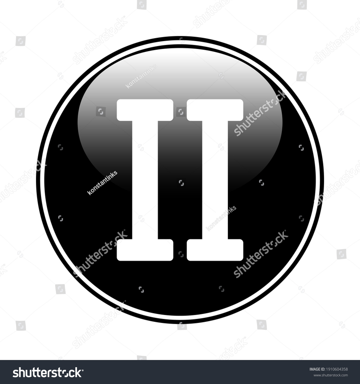 Roman Numeral Two Button On White Stock Vector (Royalty Free ...