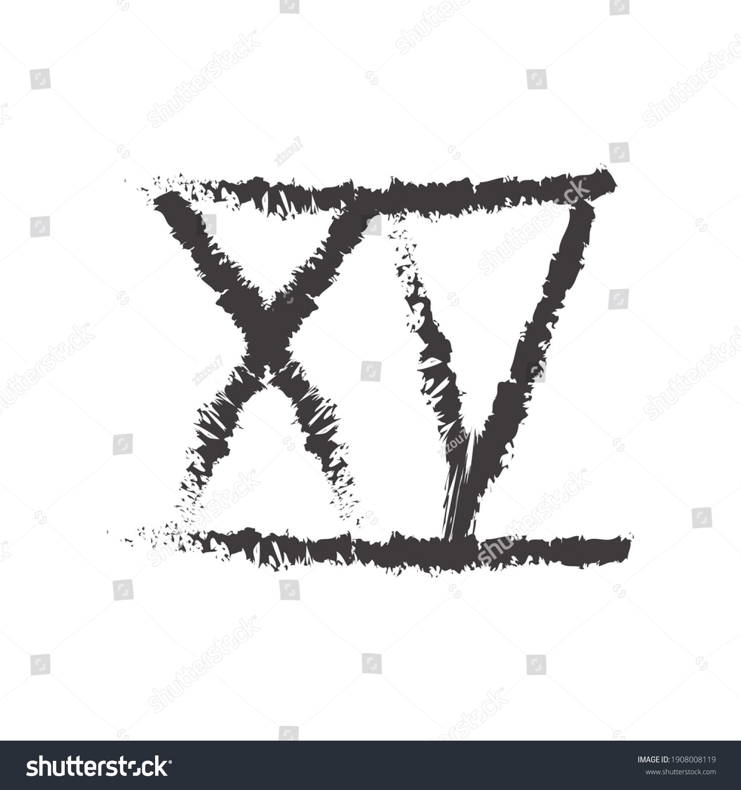 Roman Numerals Fifteen Icon Vector Stock Vector (Royalty Free) 1908008119