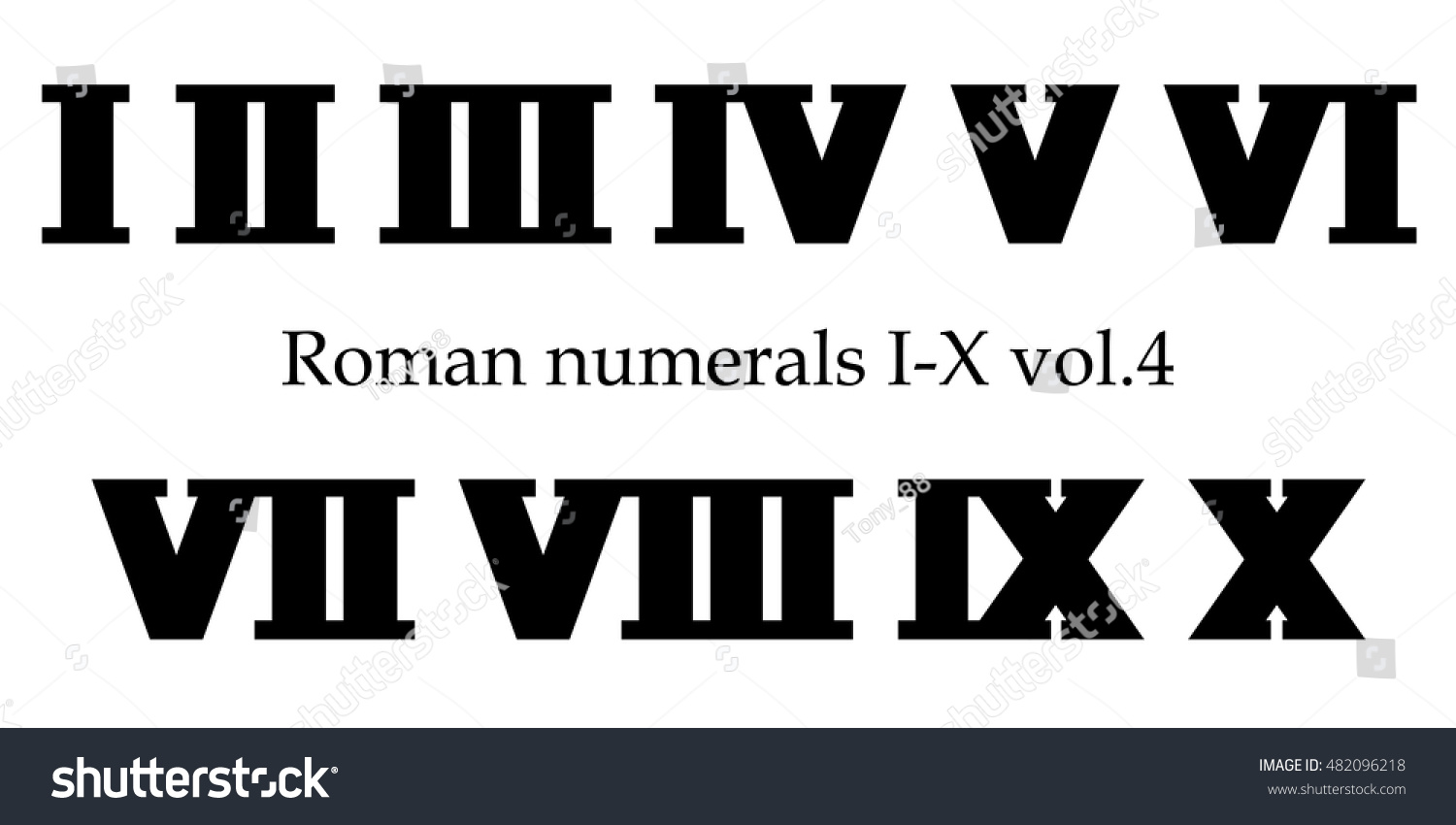 Roman Numerals Set IX Black Figures Stock Vector (Royalty Free ...