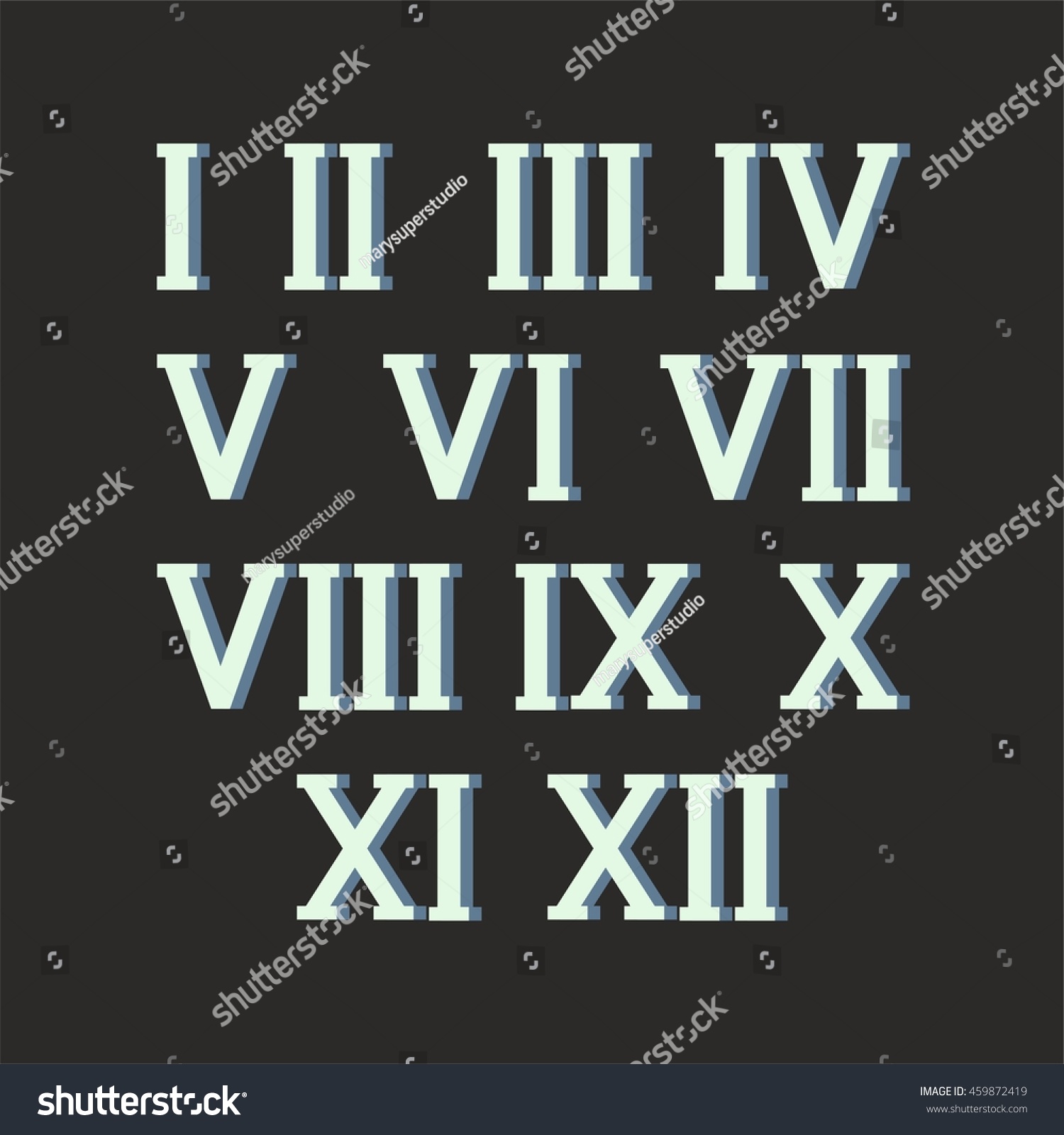 Roman Numerals Set Vector Isolated Background Stock Vector (Royalty ... Roman Numerals Set Vector Isolated Background Stock Vector (Royalty ...