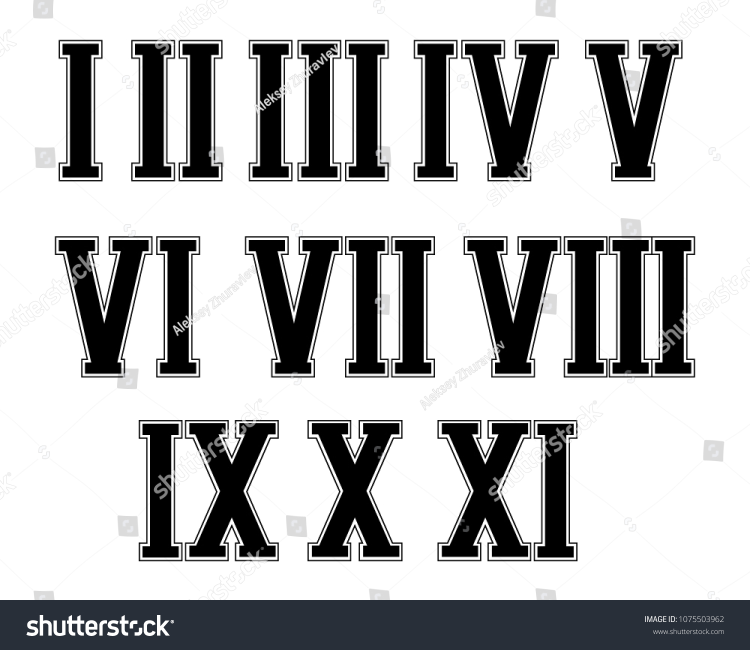 Roman Numerals Set Vector Illustration Isolated Stock Vector (Royalty ... Roman Numerals Set Vector Illustration Isolated Stock Vector (Royalty ...