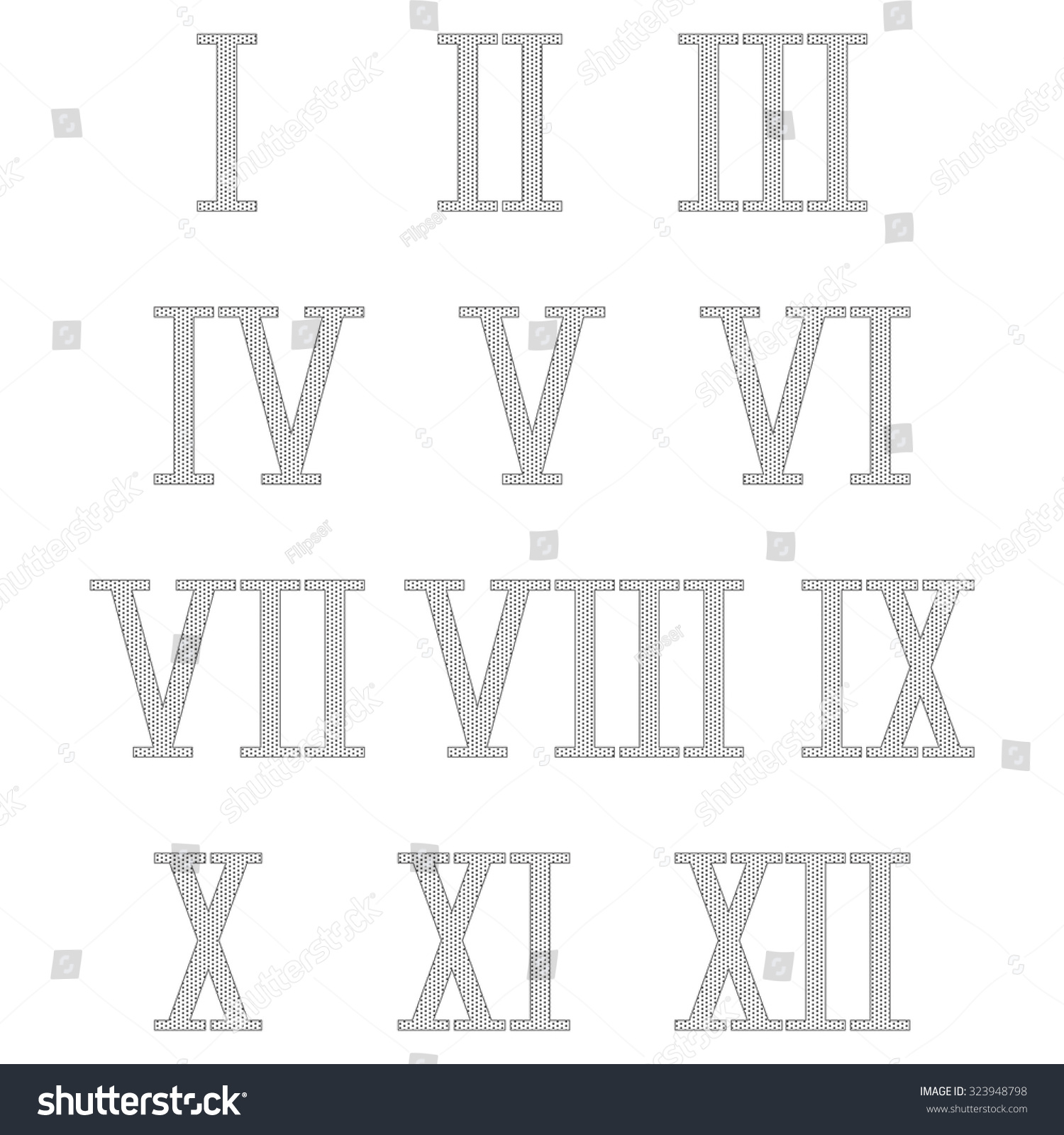 Roman Numerals Set Vector Illustration Isolated: vector de stock (libre ... Roman Numerals Set Vector Illustration Isolated: vector de stock (libre ...