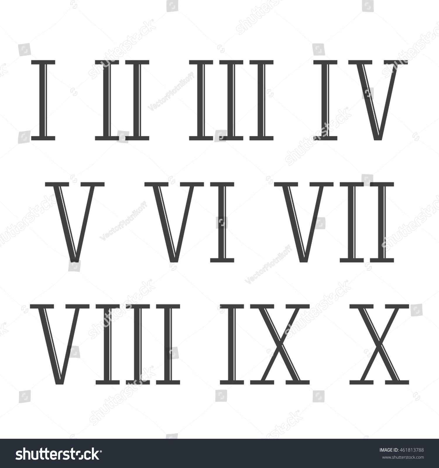 Roman Numerals Set Vector Isolated On: vector de stock (libre de ... Roman Numerals Set Vector Isolated On: vector de stock (libre de ...