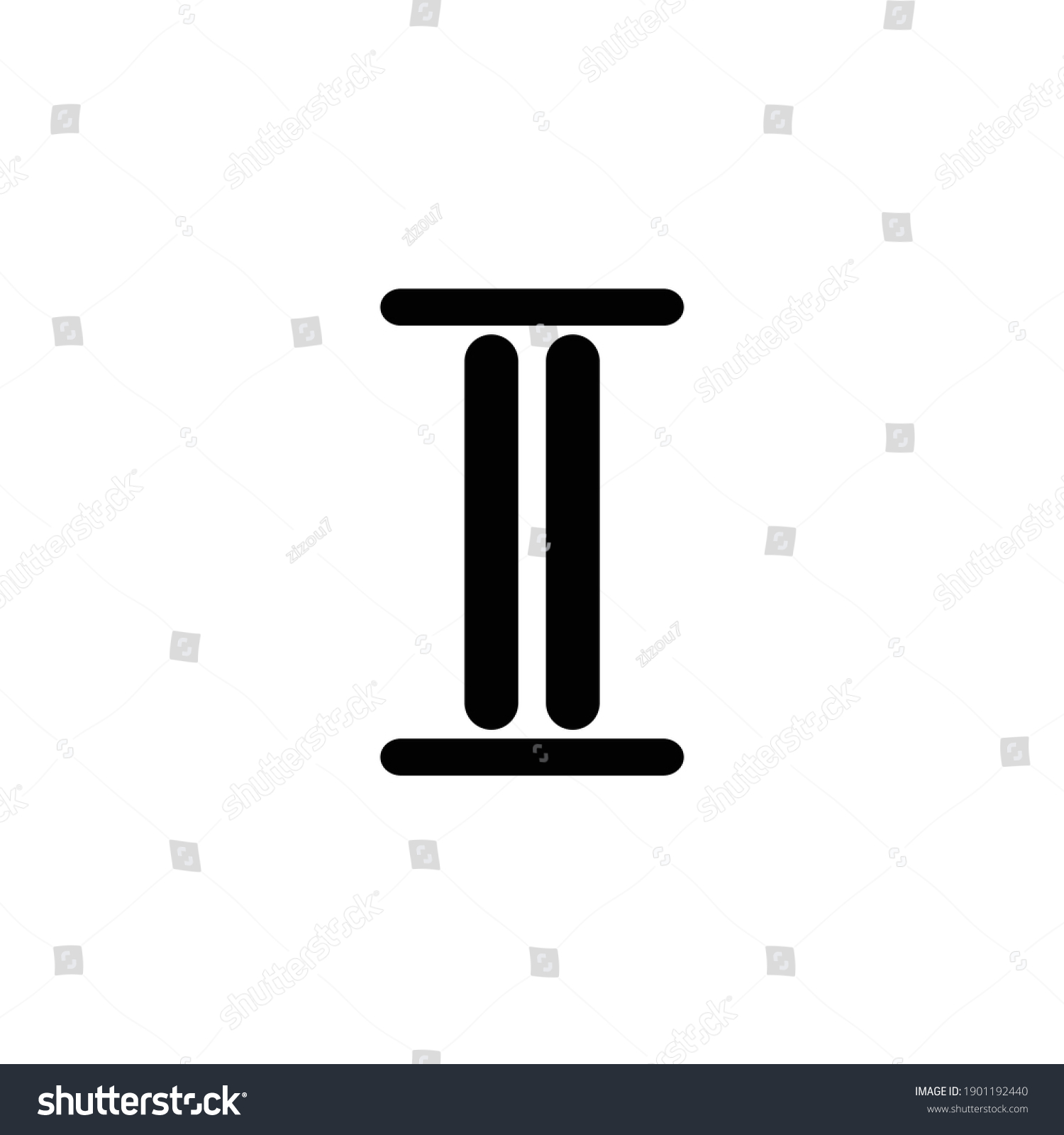 Roman Numerals Two Icon Vector Stock Vector (Royalty Free) 1901192440