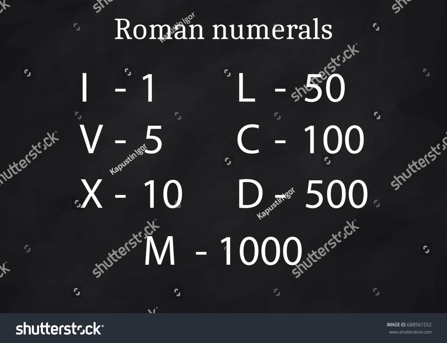Roman Numerals Vector Illustration Stock Vector (Royalty Free ...