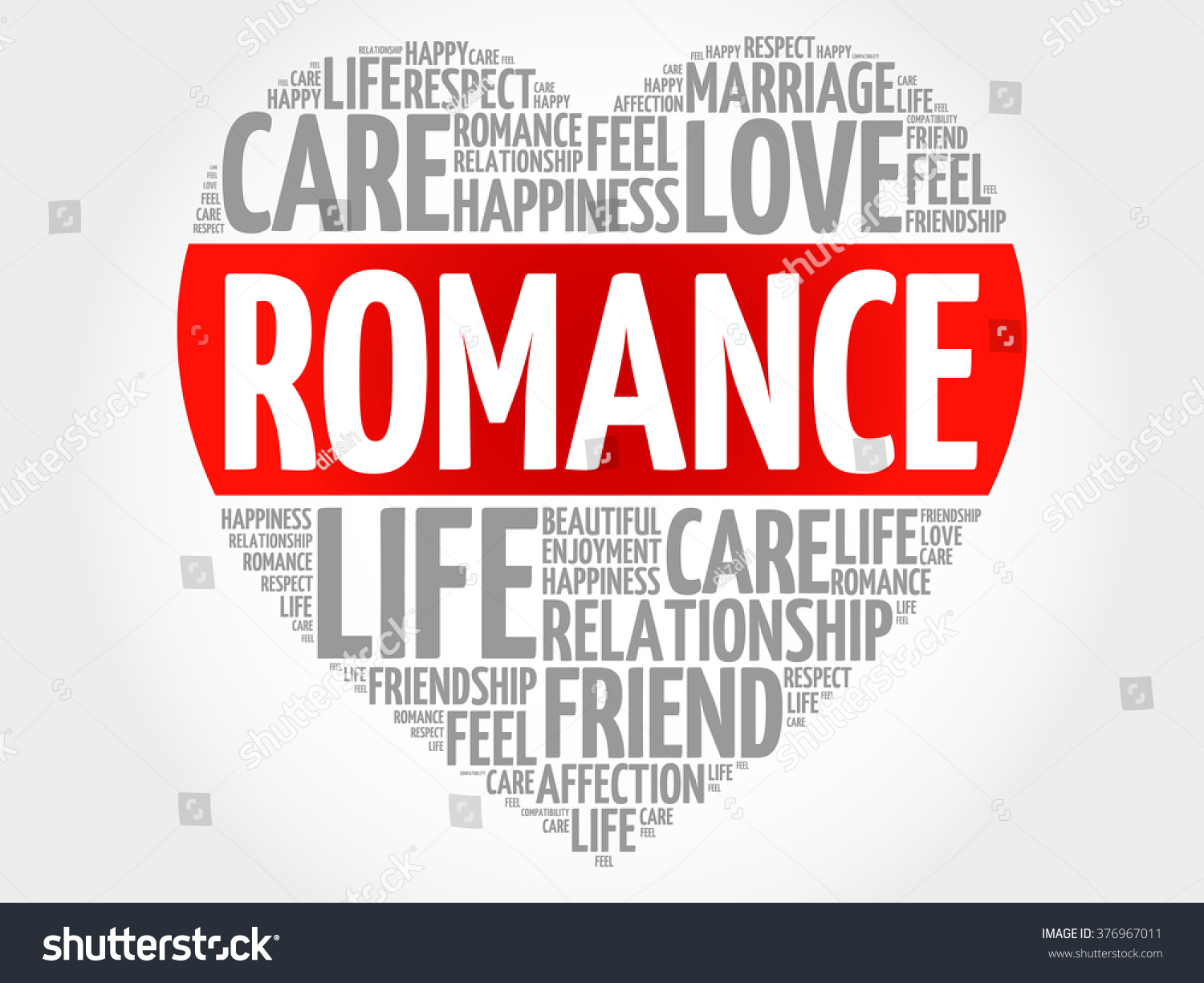 Romance Concept Heart Word Cloud Stock Vector (Royalty Free) 376967011