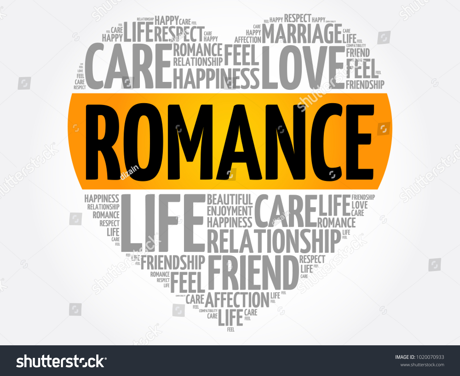 Romance Word Cloud Collage Heart Concept Stock Vector (Royalty Free ...