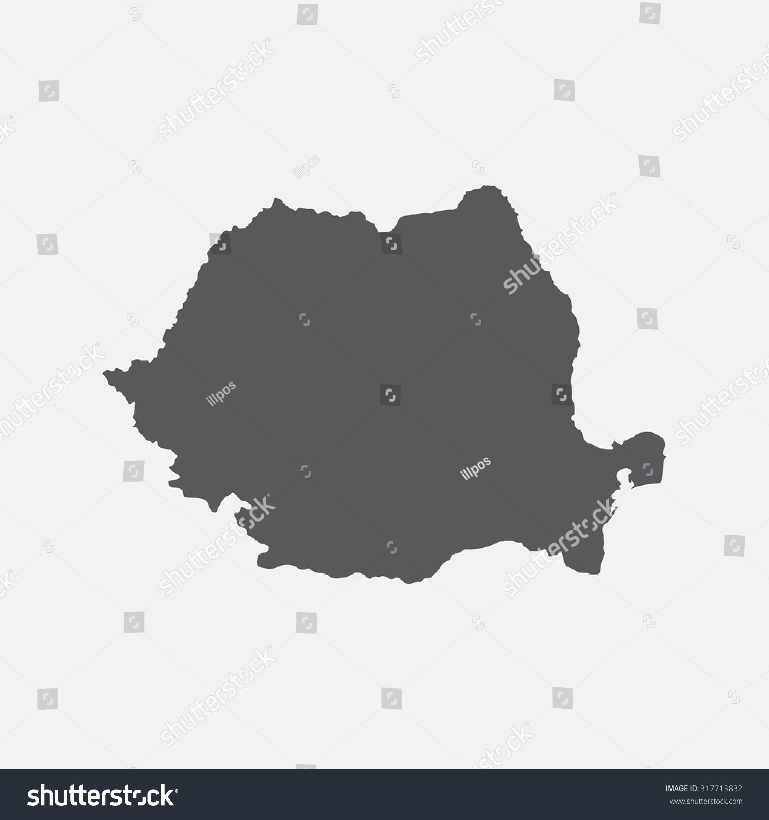 Romania Country Border Map Stock Vector (Royalty Free) 317713832 ...