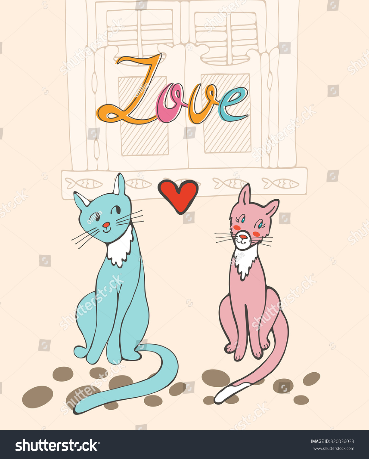 Romantic Cats Couple Illustration Vector Format Stock Vector (Royalty ...