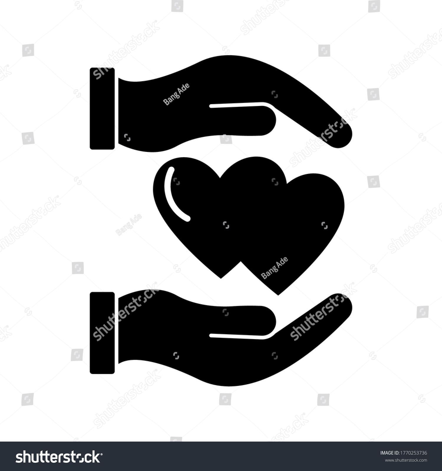 Romantic Heart Icon Vector Flat Design Stock Vector (Royalty Free ...