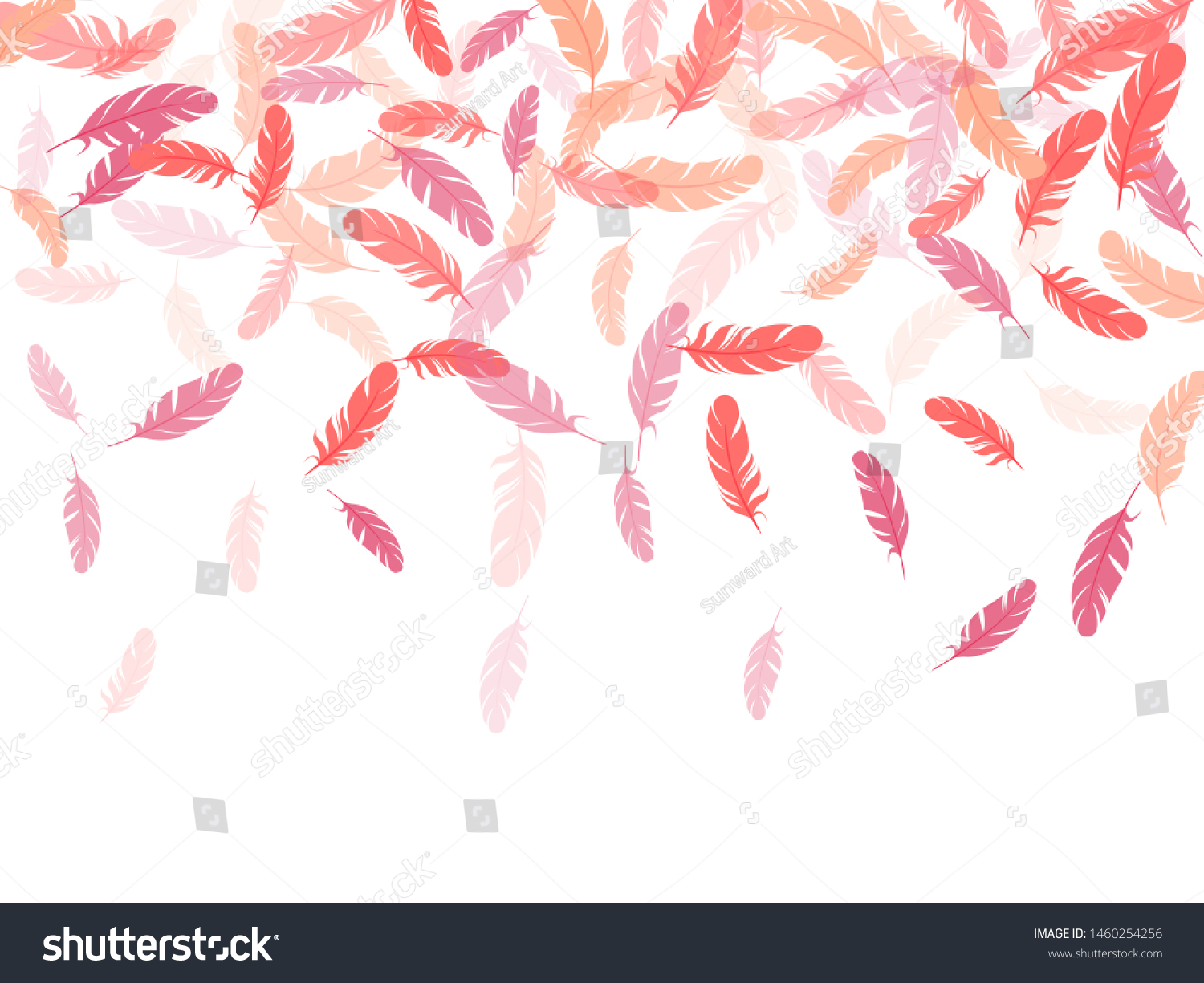 Romantic Pink Flamingo Feathers Vector Background Stock Vector (Royalty ...