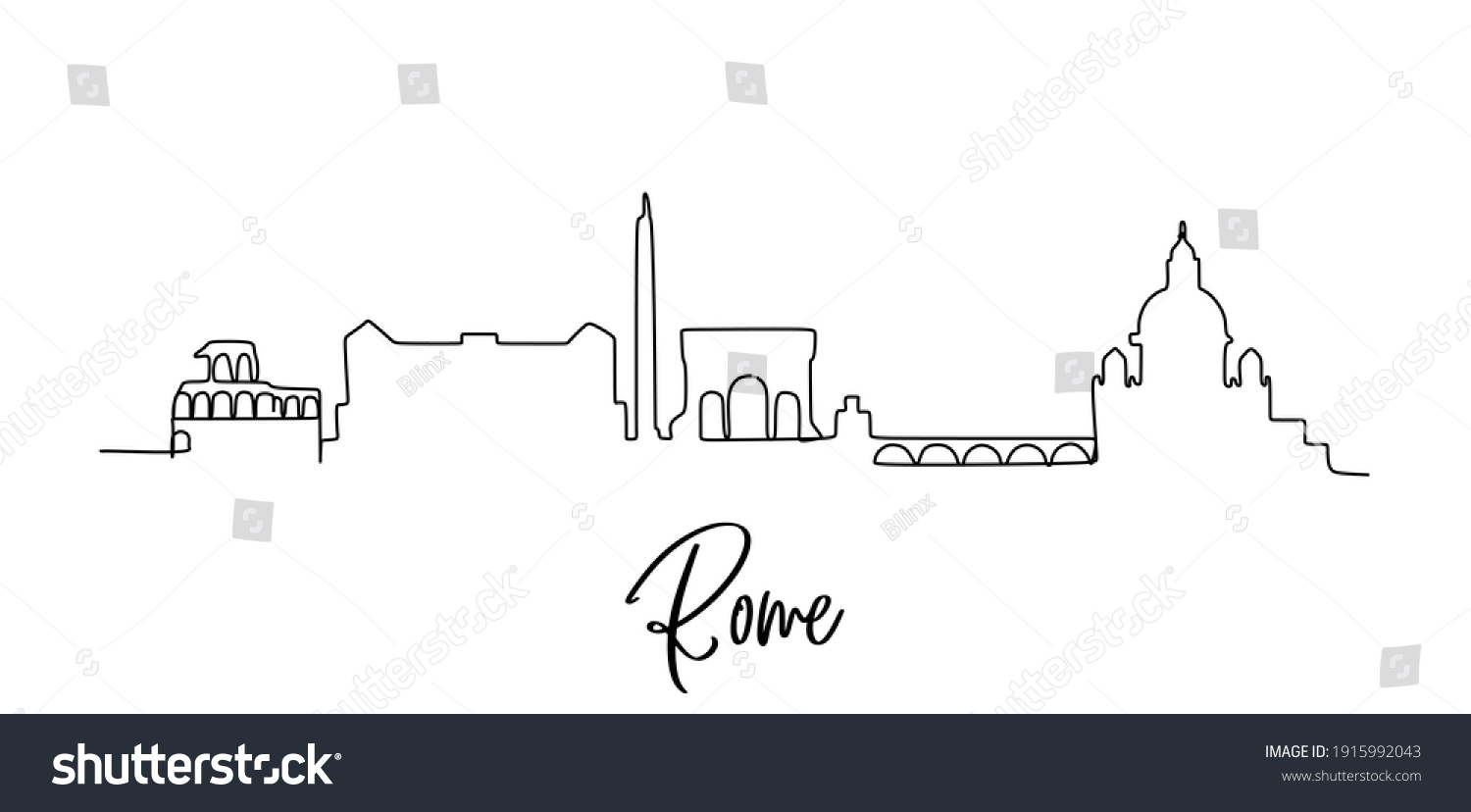 14.182 Monuments line drawing: immagini, foto stock e grafica ...