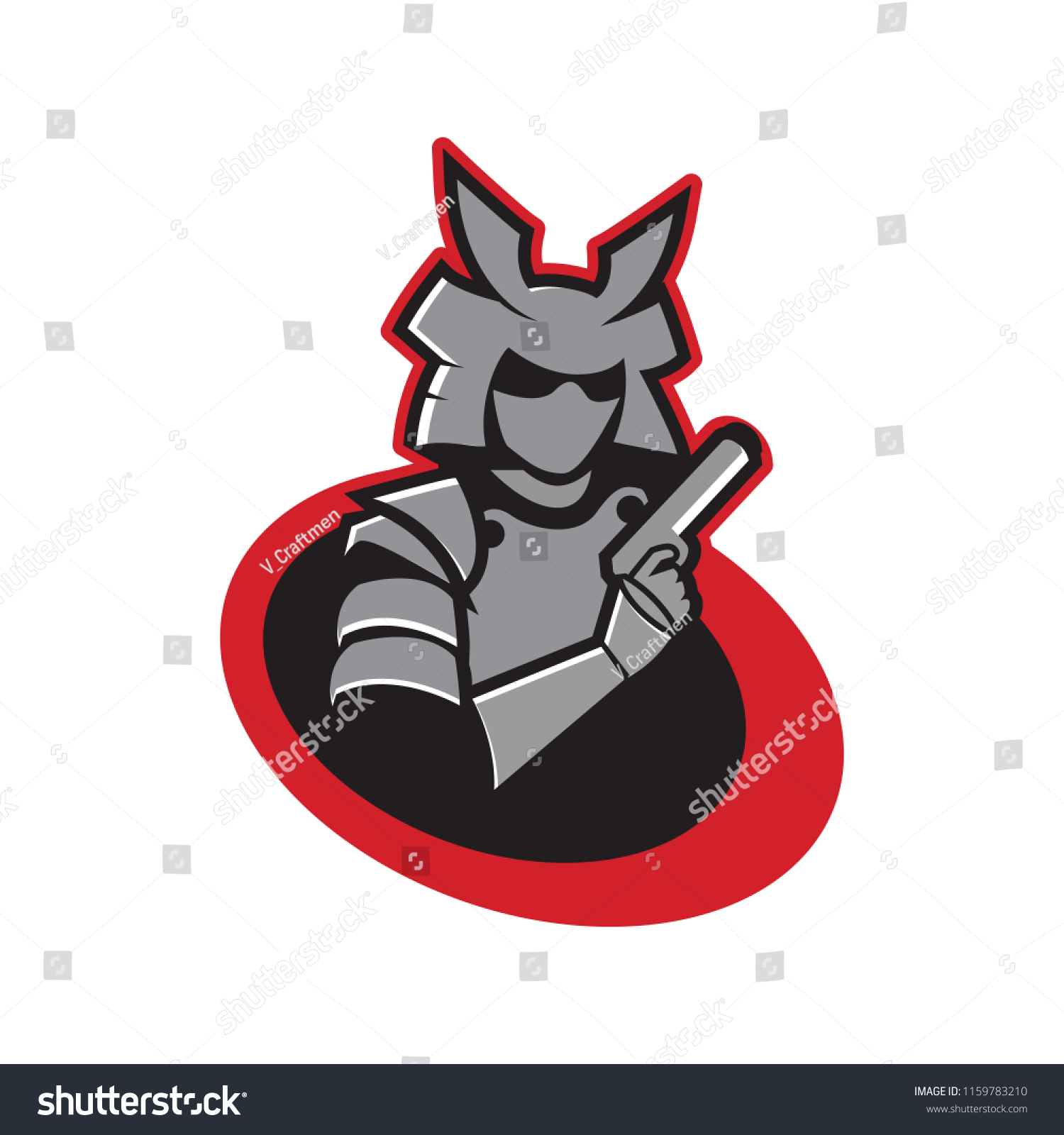 Ronin Guard Weapon Store Logo Icon Stock Vector (Royalty Free) 1159783210
