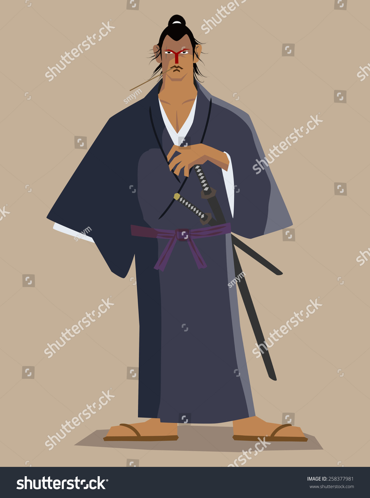 Roninmasterless Samurai: vector de stock (libre de regalías) 258377981 ...
