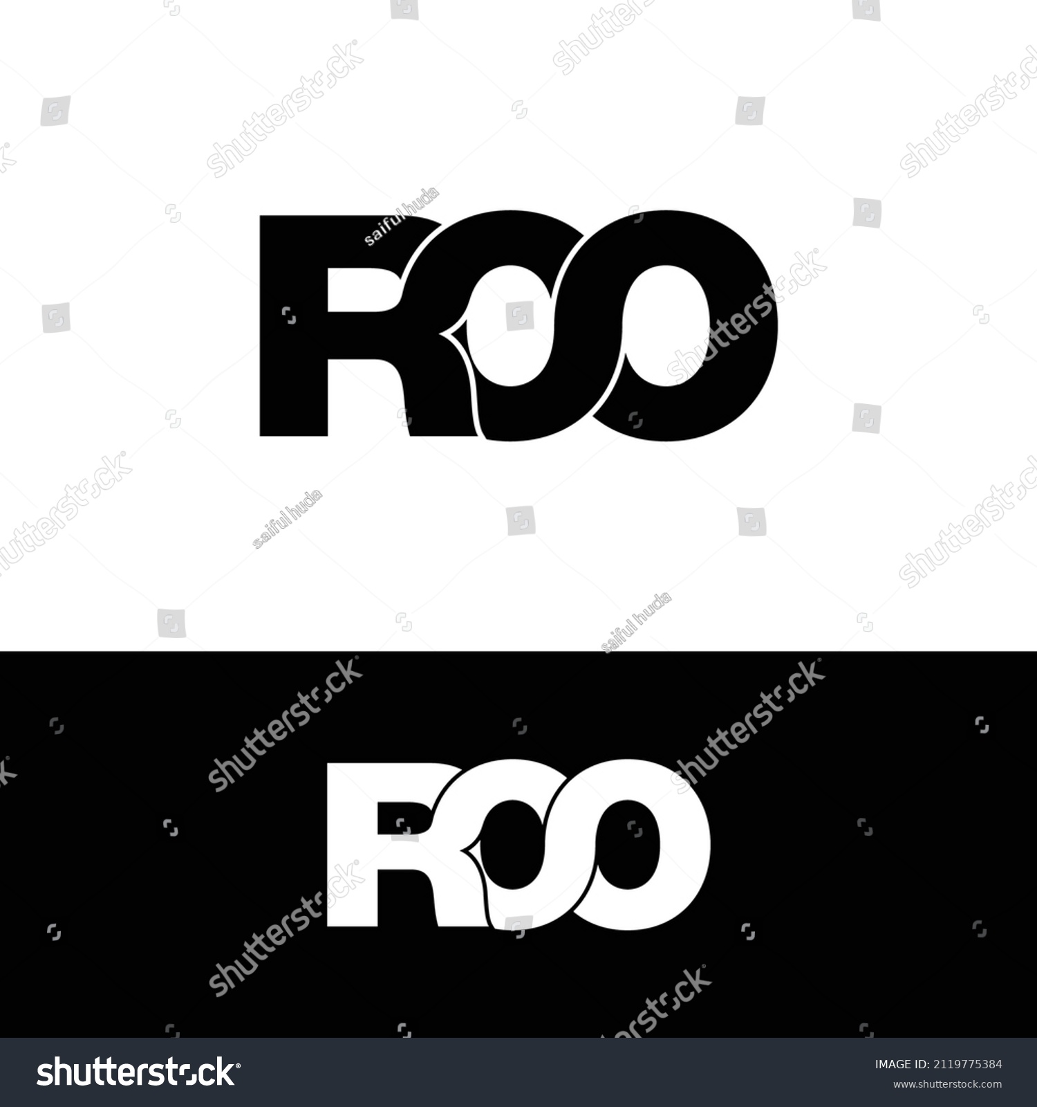 Roo Letter Monogram Logo Design Vector Stock Vector (Royalty Free ...