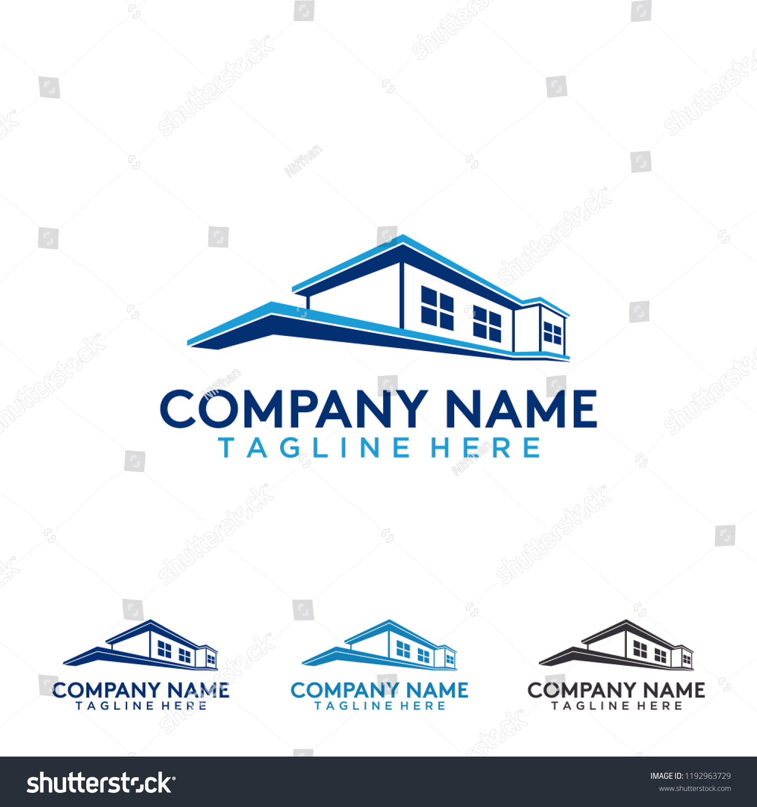 Roofing Home Logo Design Stock Vector (Royalty Free) 1192963729 ...