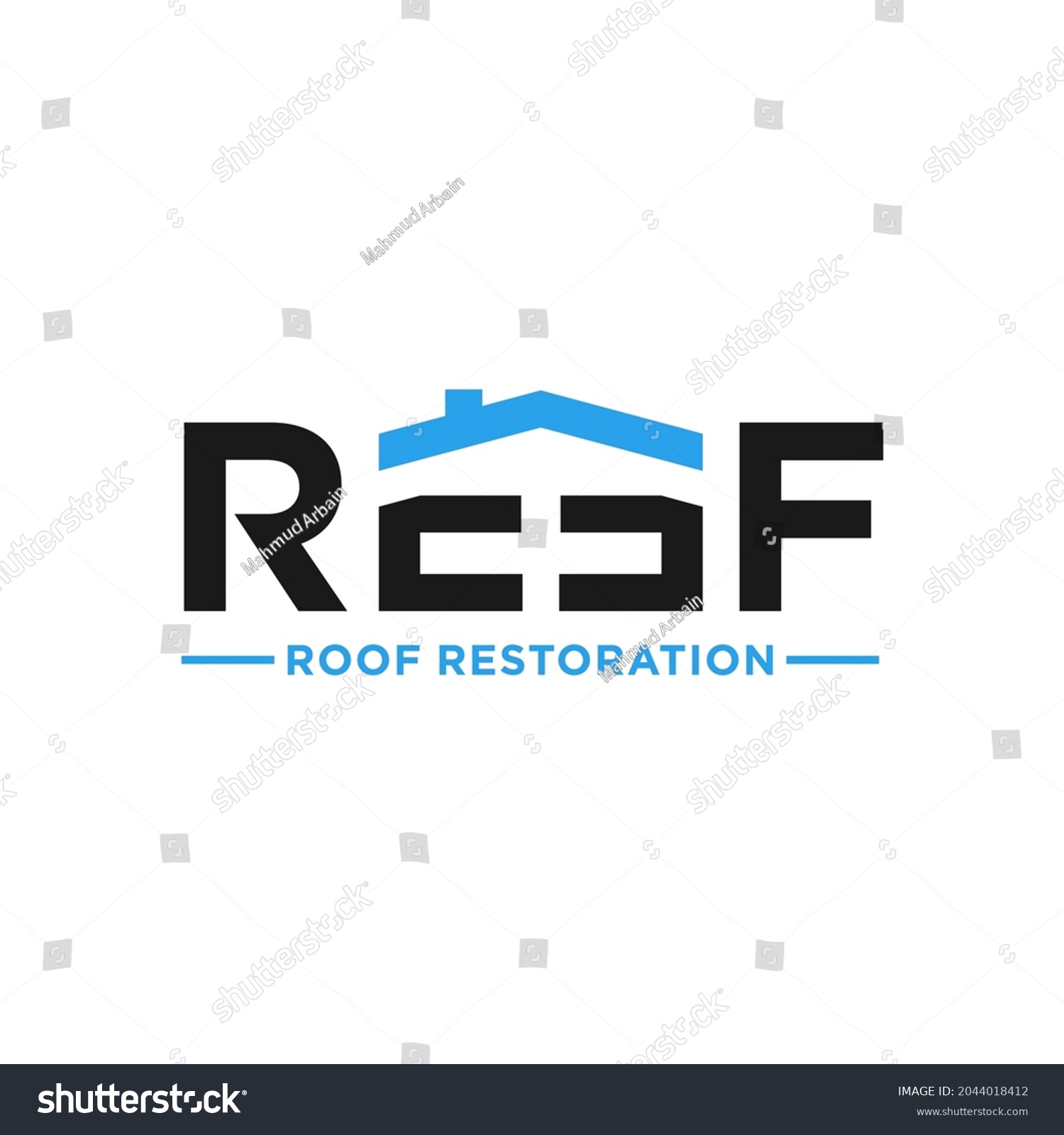 Roofing Restoration Logo Design Template Vector Stock Vector (Royalty ...