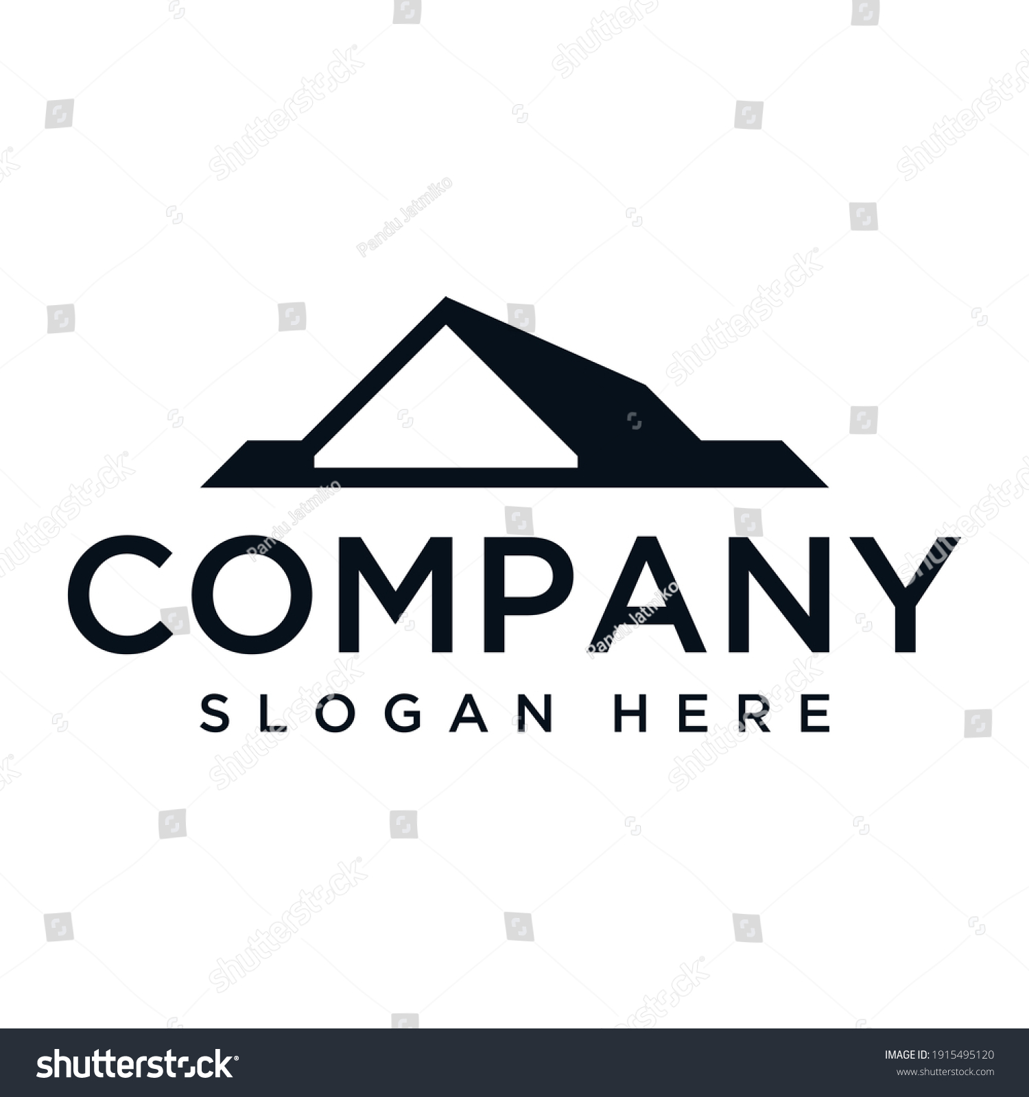 Rooftop House Logo Design Vector Stock Vector (Royalty Free) 1915495120 ...