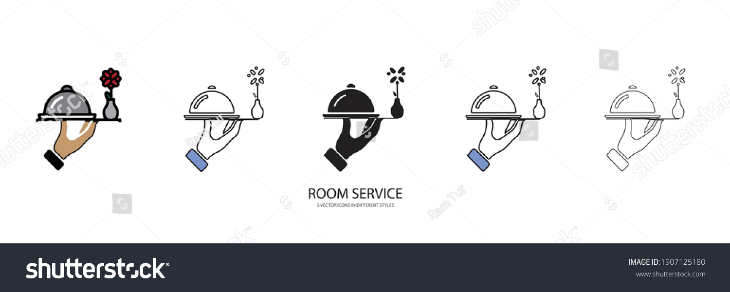 Room Service Vector Type Icon Stock Vector (Royalty Free) 1907125180