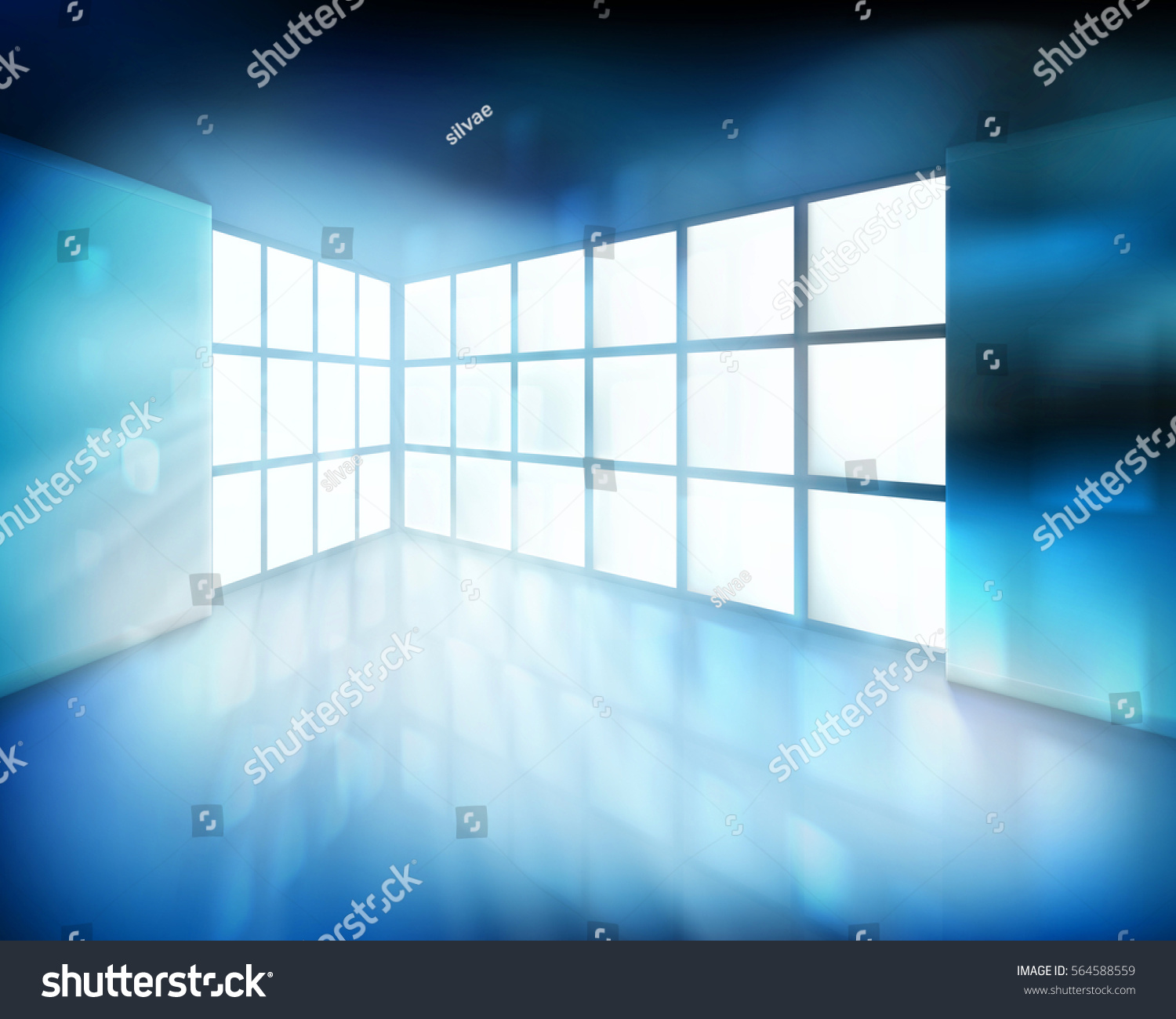 Room Large Window Vector Illustration Stock Vector (Royalty Free ...