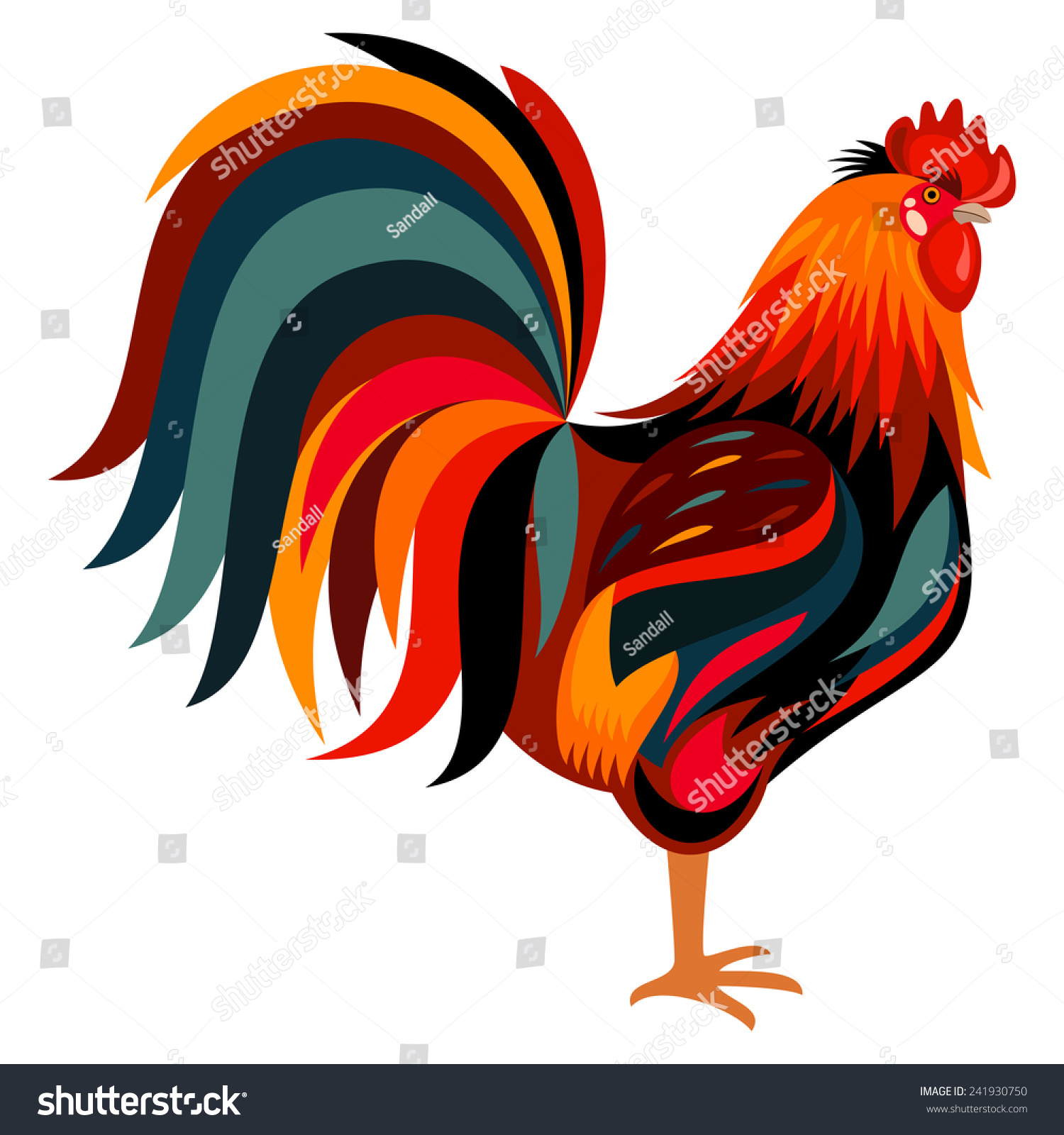 Rooster Stock Vector (Royalty Free) 241930750 | Shutterstock