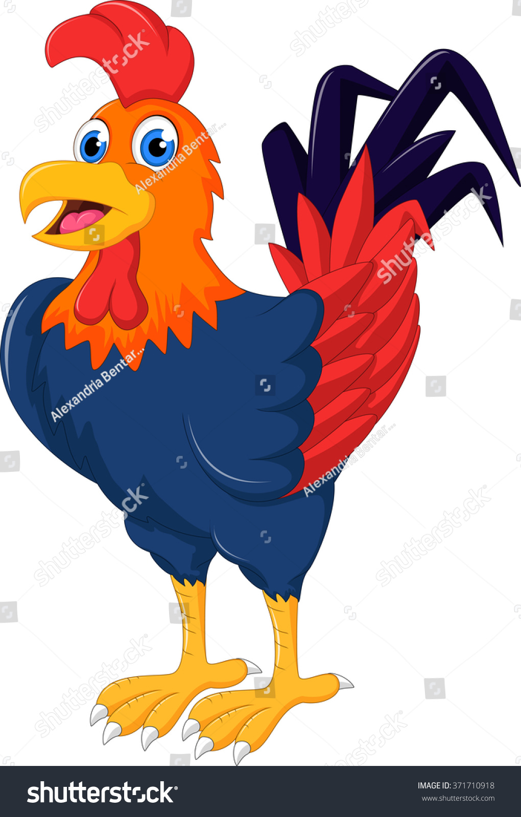 Rooster Cartoon Stock Vector (Royalty Free) 371710918 | Shutterstock