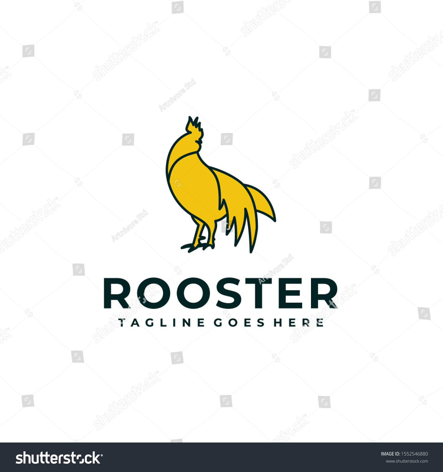 Rooster Design Concept Illustration Vector Template Stock Vector ...