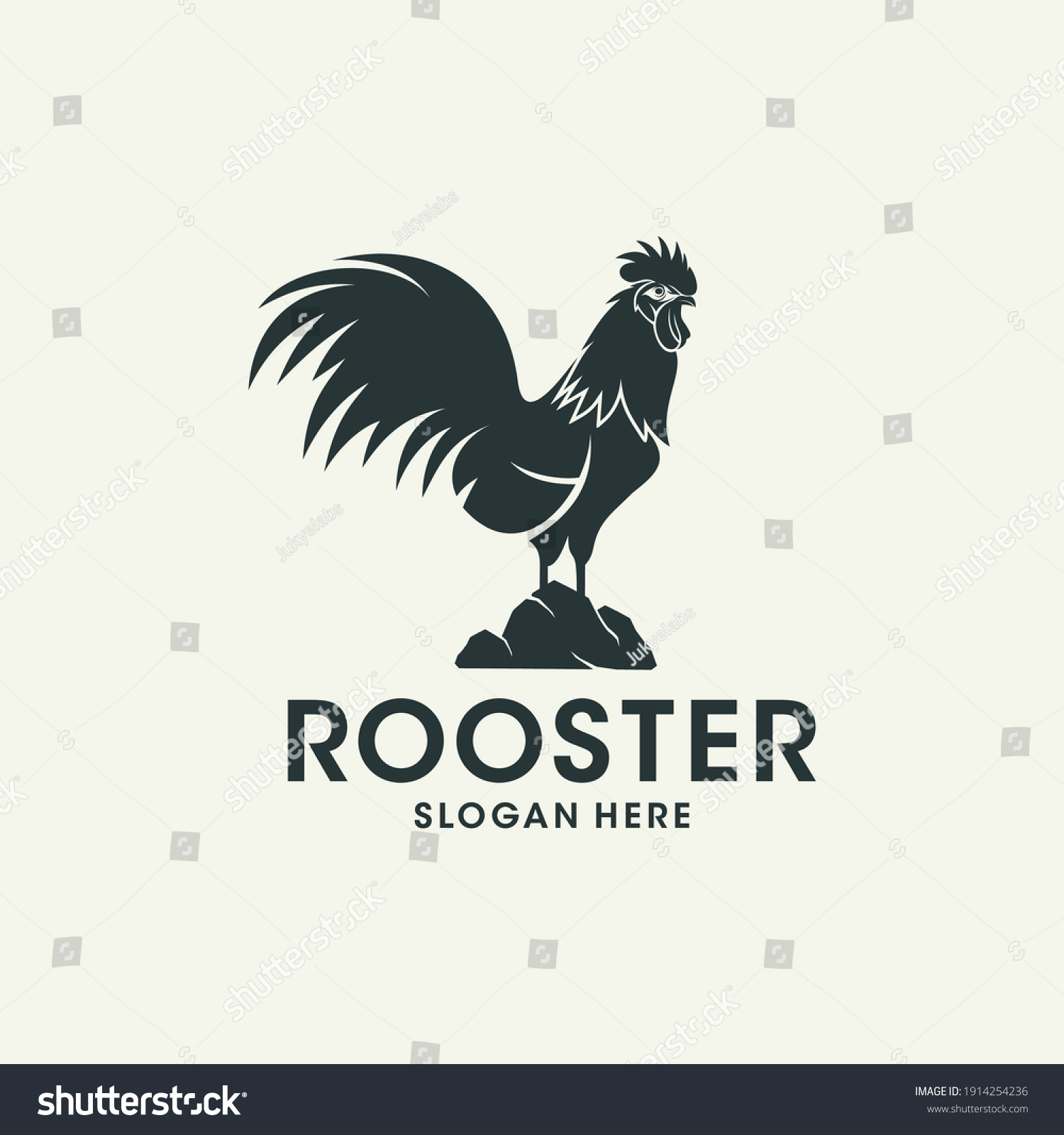 Rooster Logo Design Template Vector Illustration Stock Vector (Royalty ...