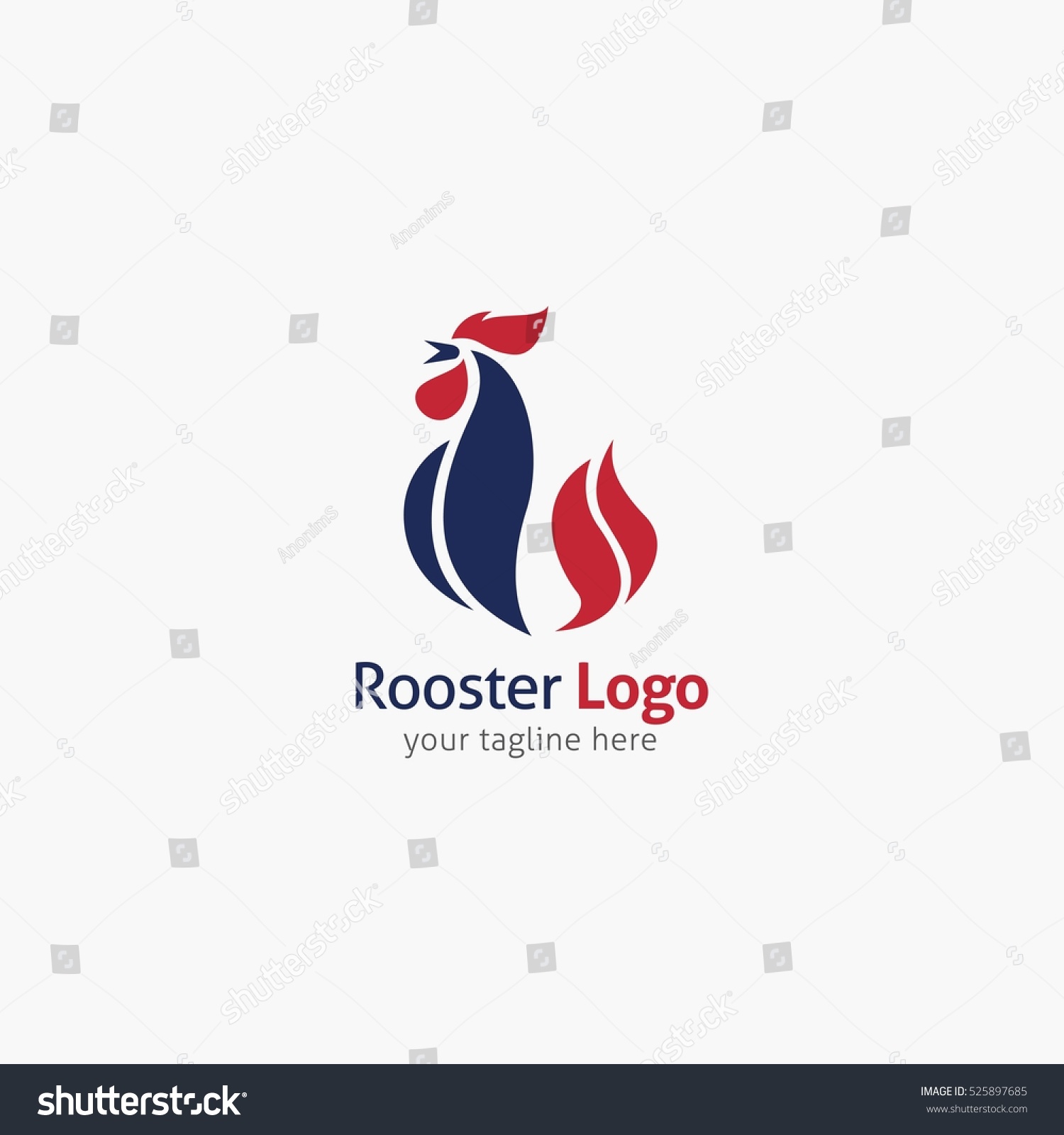 Rooster Logo Design Template Vector Illustration Stock Vector (Royalty ...
