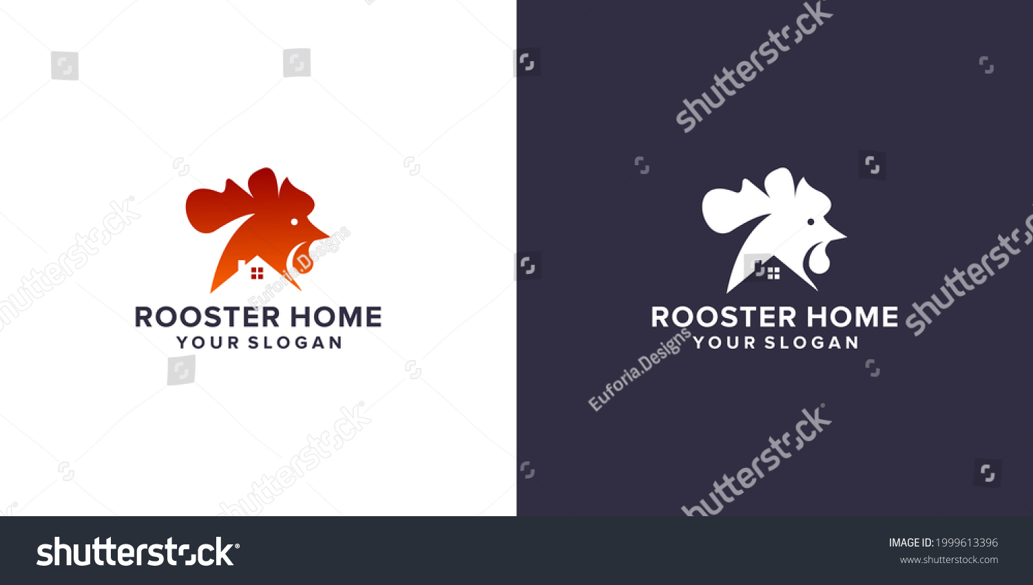 Rooster Home Logo Design Stock Vector (Royalty Free) 1999613396 ...