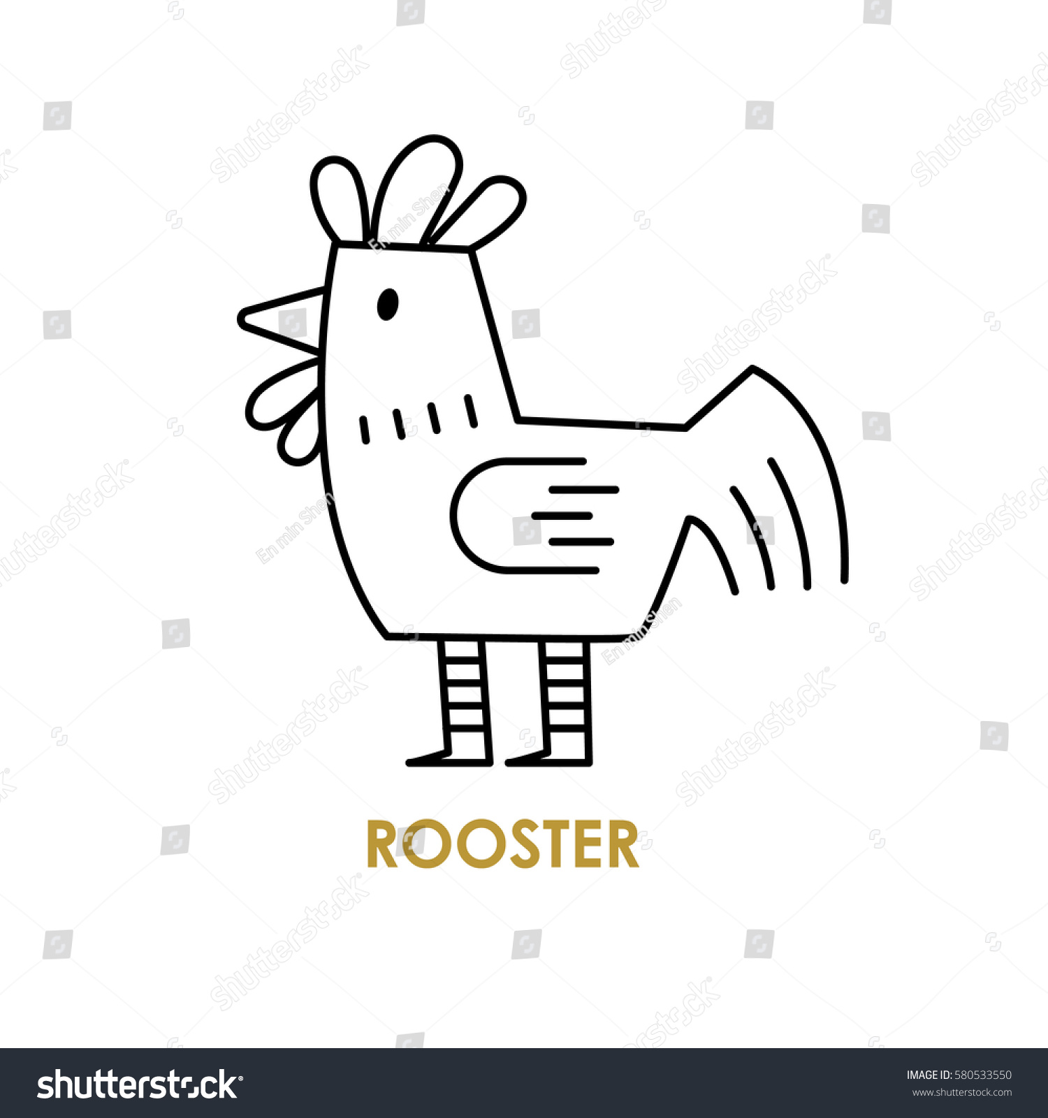 Rooster Zodiac Vector Illustration Stock Vector (Royalty Free ...