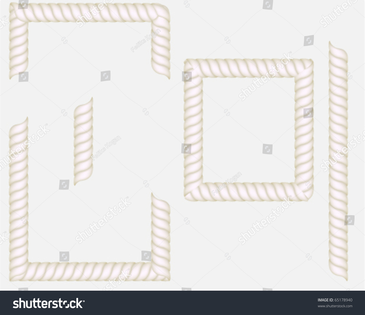 Rope Border Design Different Types Corner Stock Vector 65178940 ...