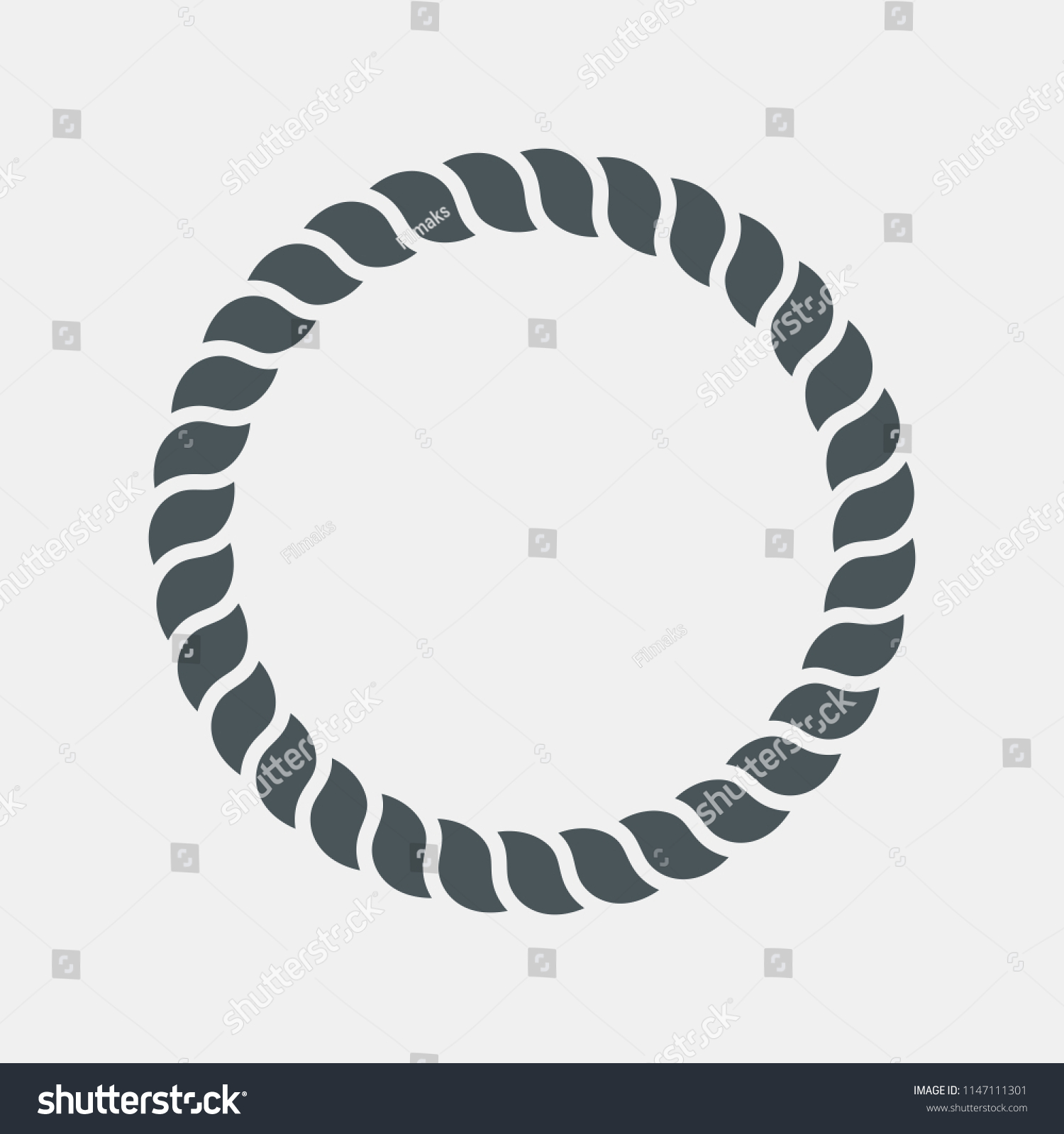 Rope Cord Frame Circle Pattern Ornamental Stock Vector (Royalty Free ...