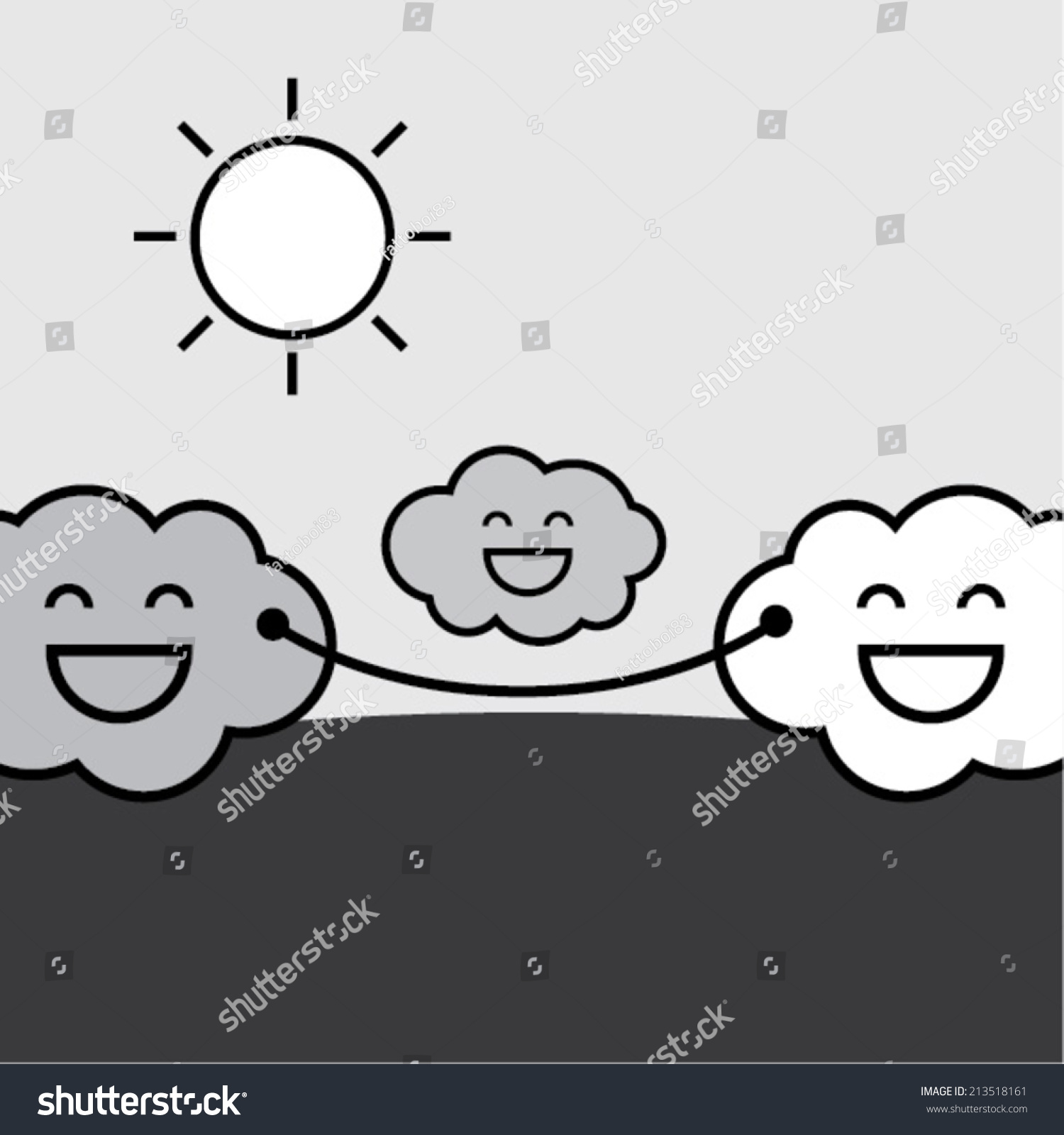 Rope Jumping Cloud Friends Stock Vector (Royalty Free) 213518161