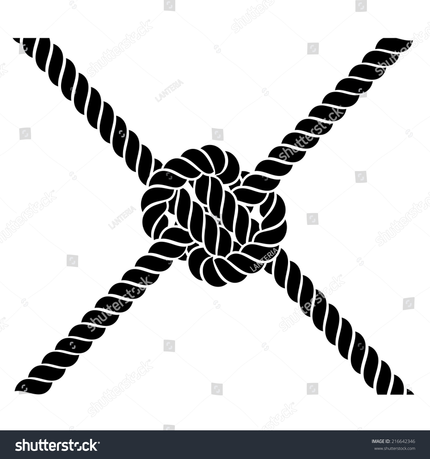 Rope Knot On White Background Stock Vector (Royalty Free) 216642346 ...
