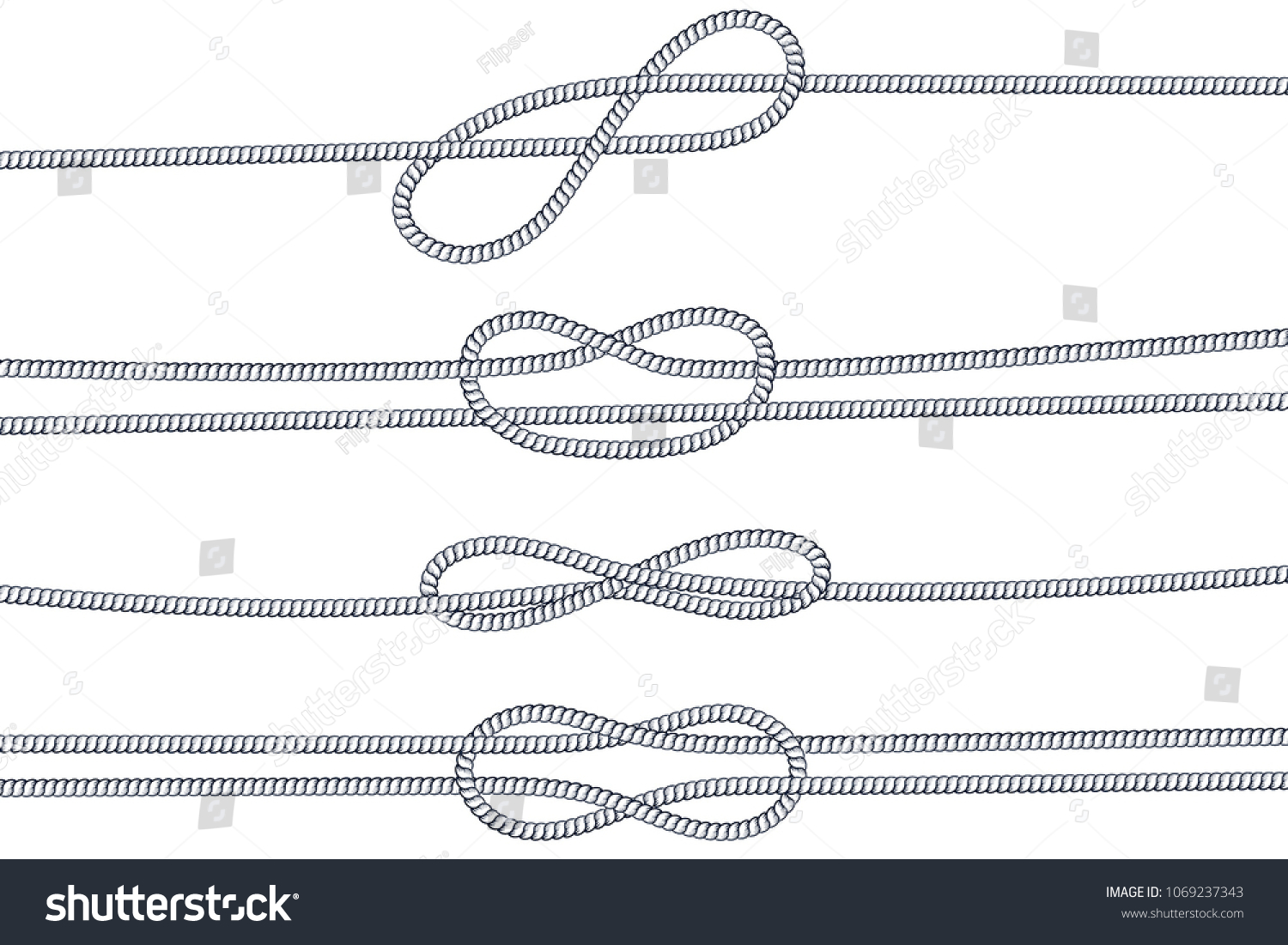 Rope Knots Vector Illustration Isolated On Stock Vector (Royalty Free ...