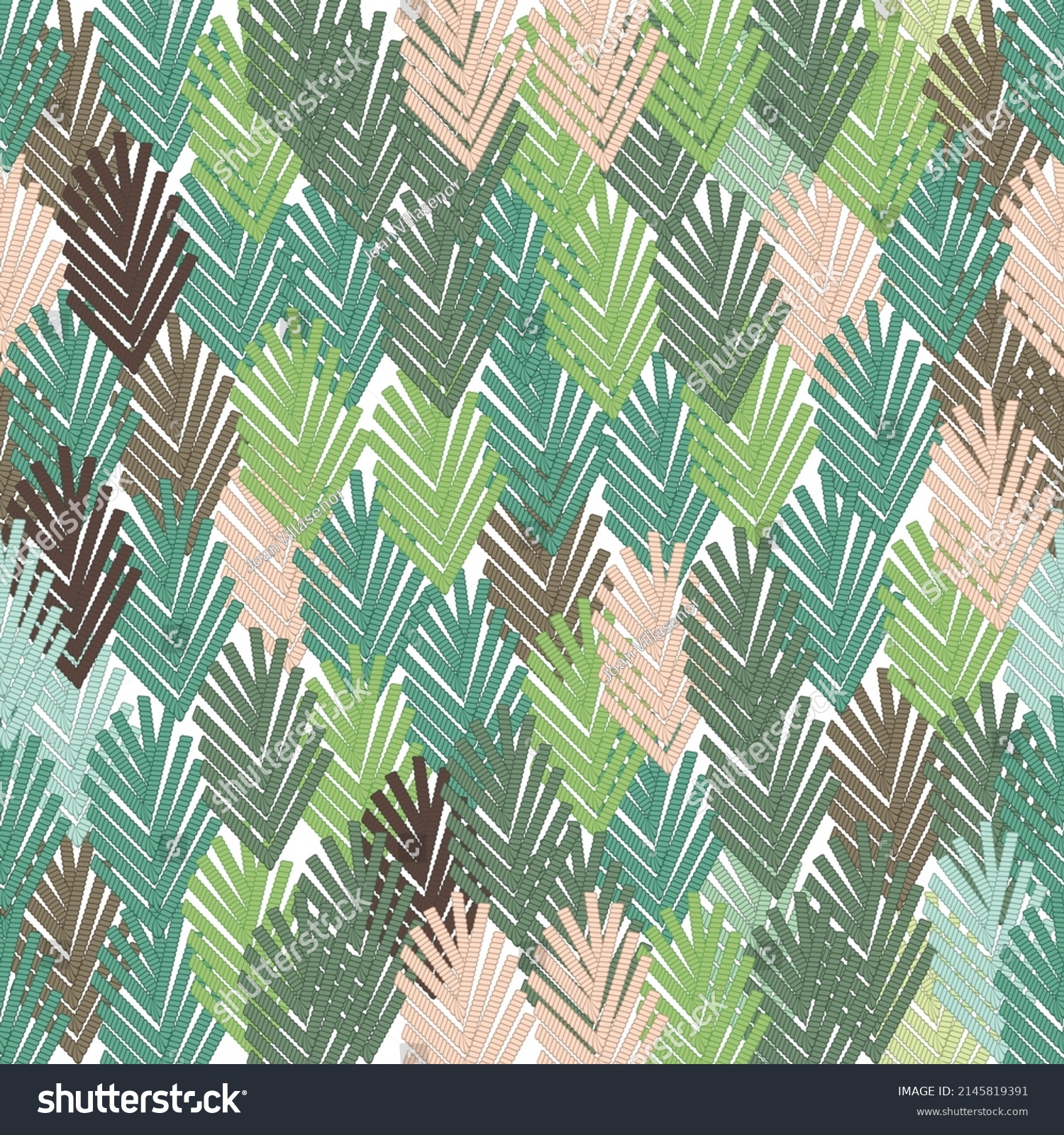 Rope Leaves Seamless Pattern Design Stock Vector (Royalty Free ...