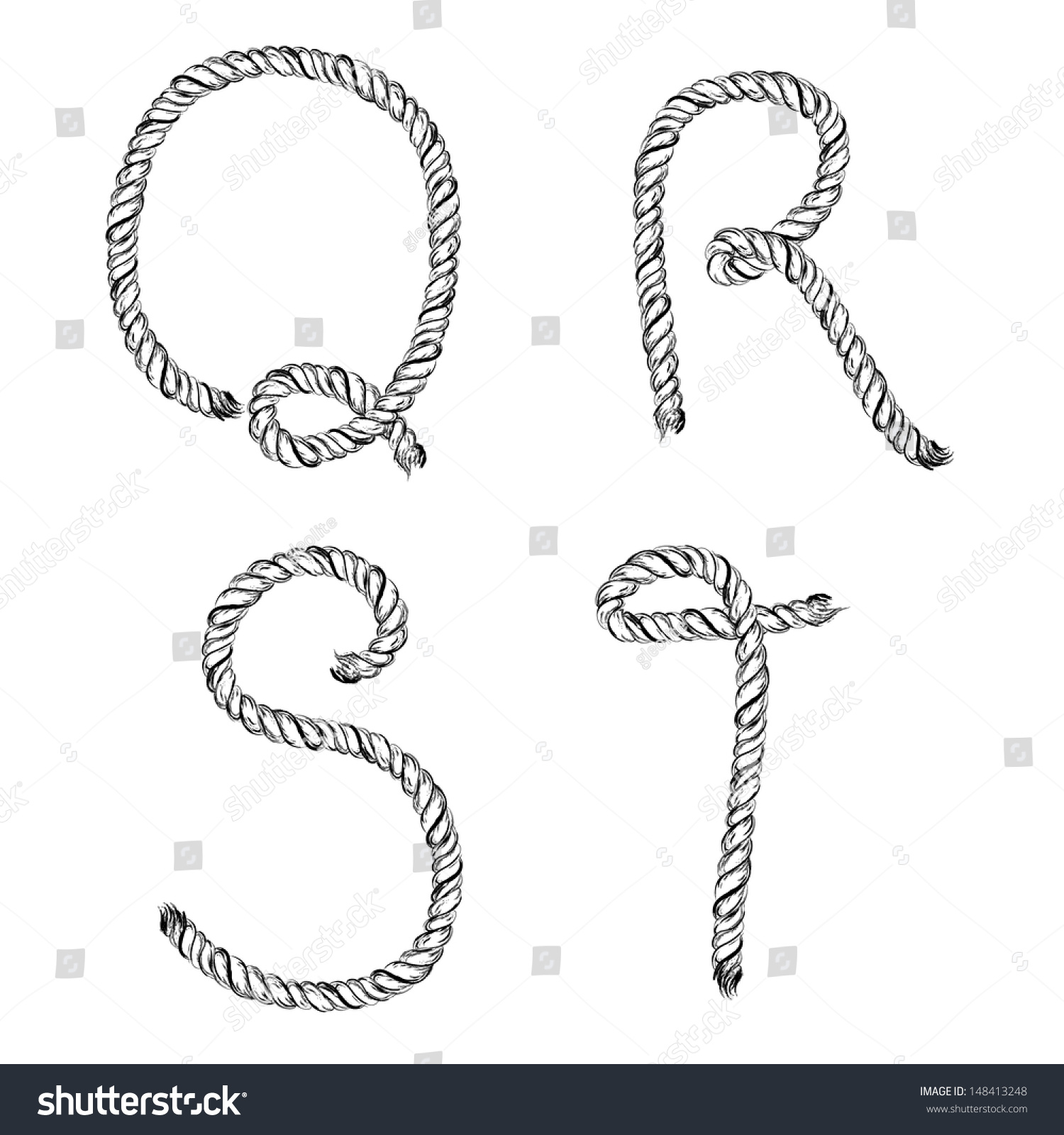Rope Letters Vector Illustration Stock Vector (Royalty Free) 148413248 ...
