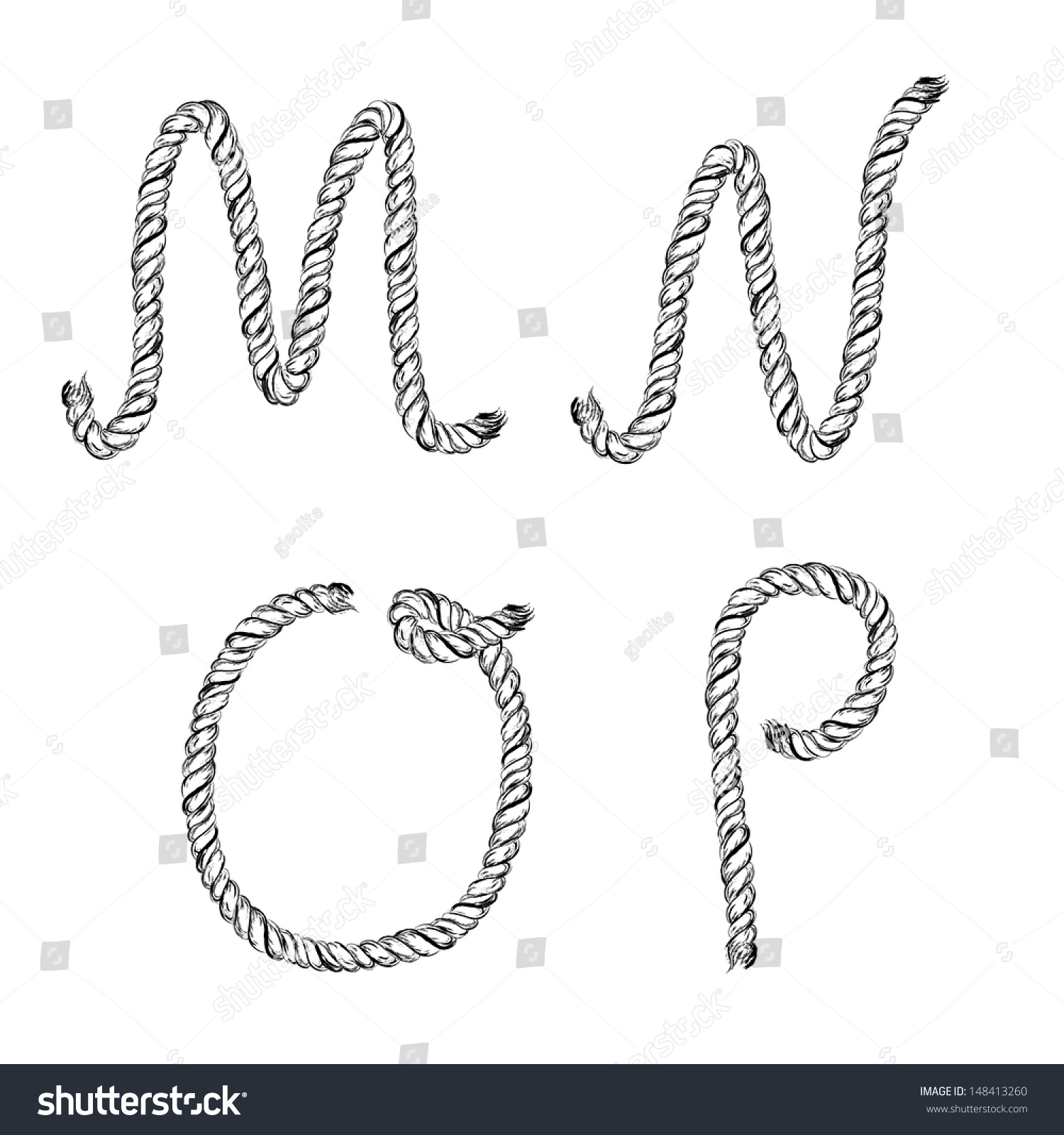 Rope Letters Vector Illustration 스톡 벡터(로열티 프리) 148413260 | Shutterstock