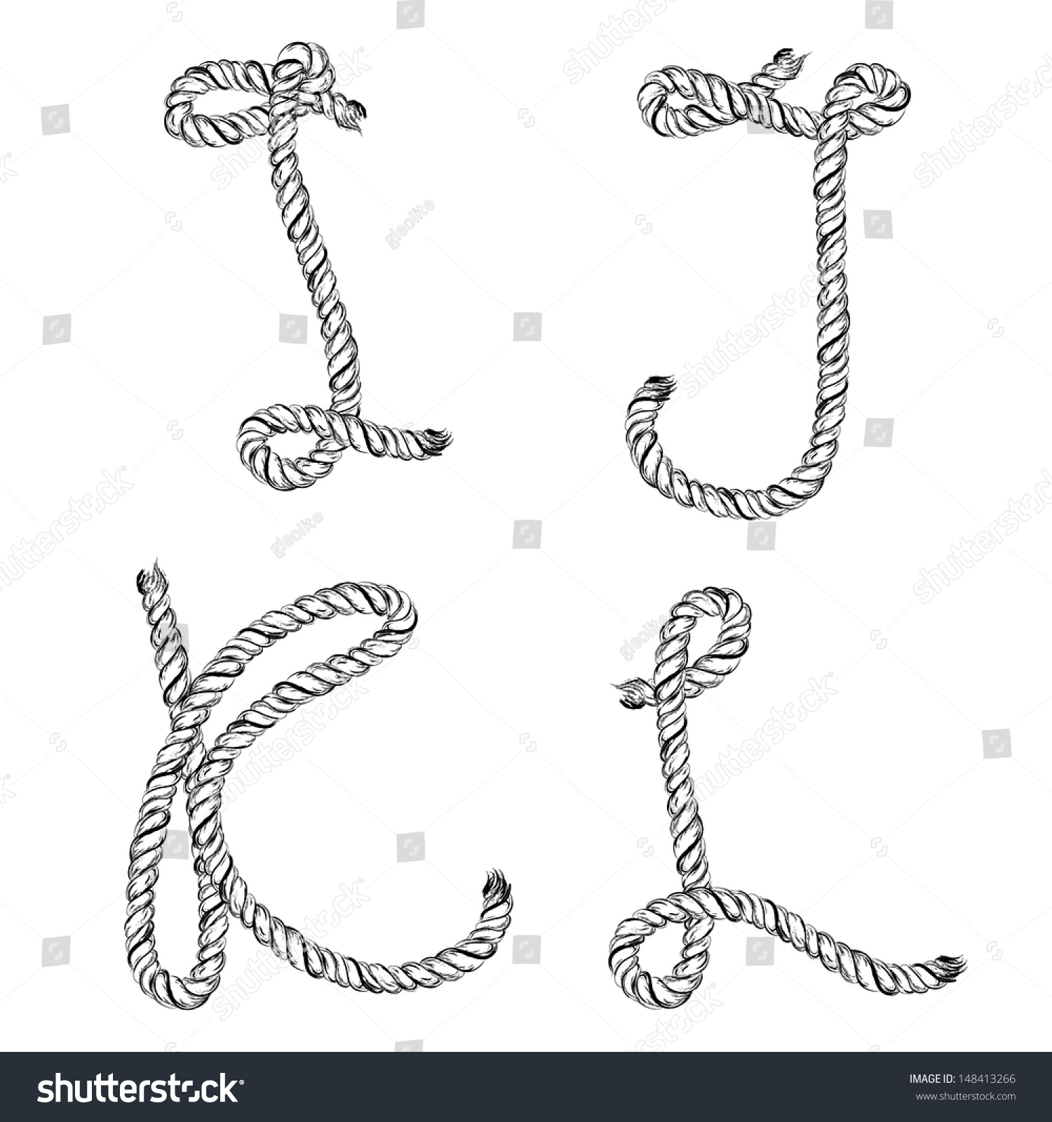 Rope Letters Vector Illustration: vector de stock (libre de regalías ...