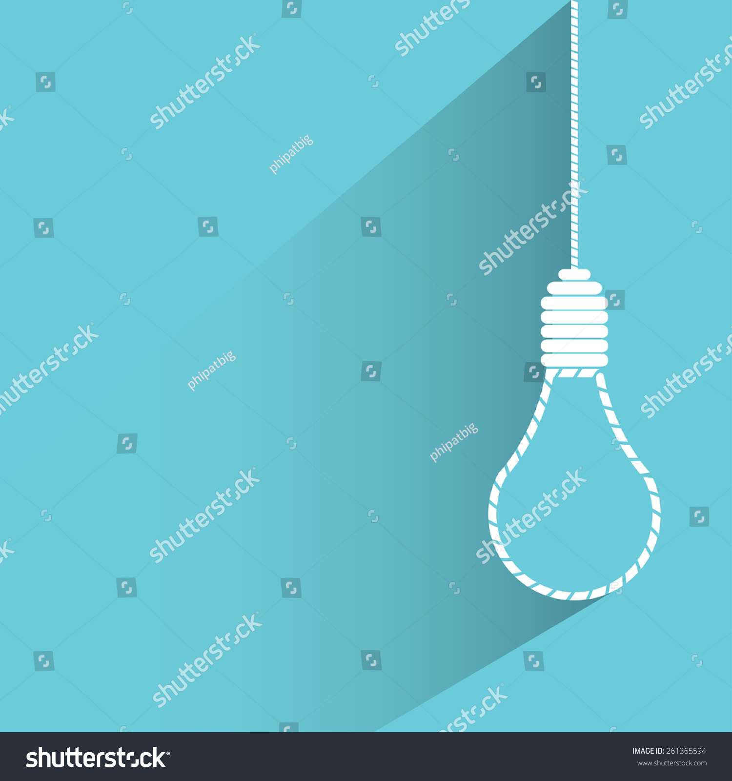 Rope Noose Flat Shadow Theme Stock Vector (Royalty Free) 261365594