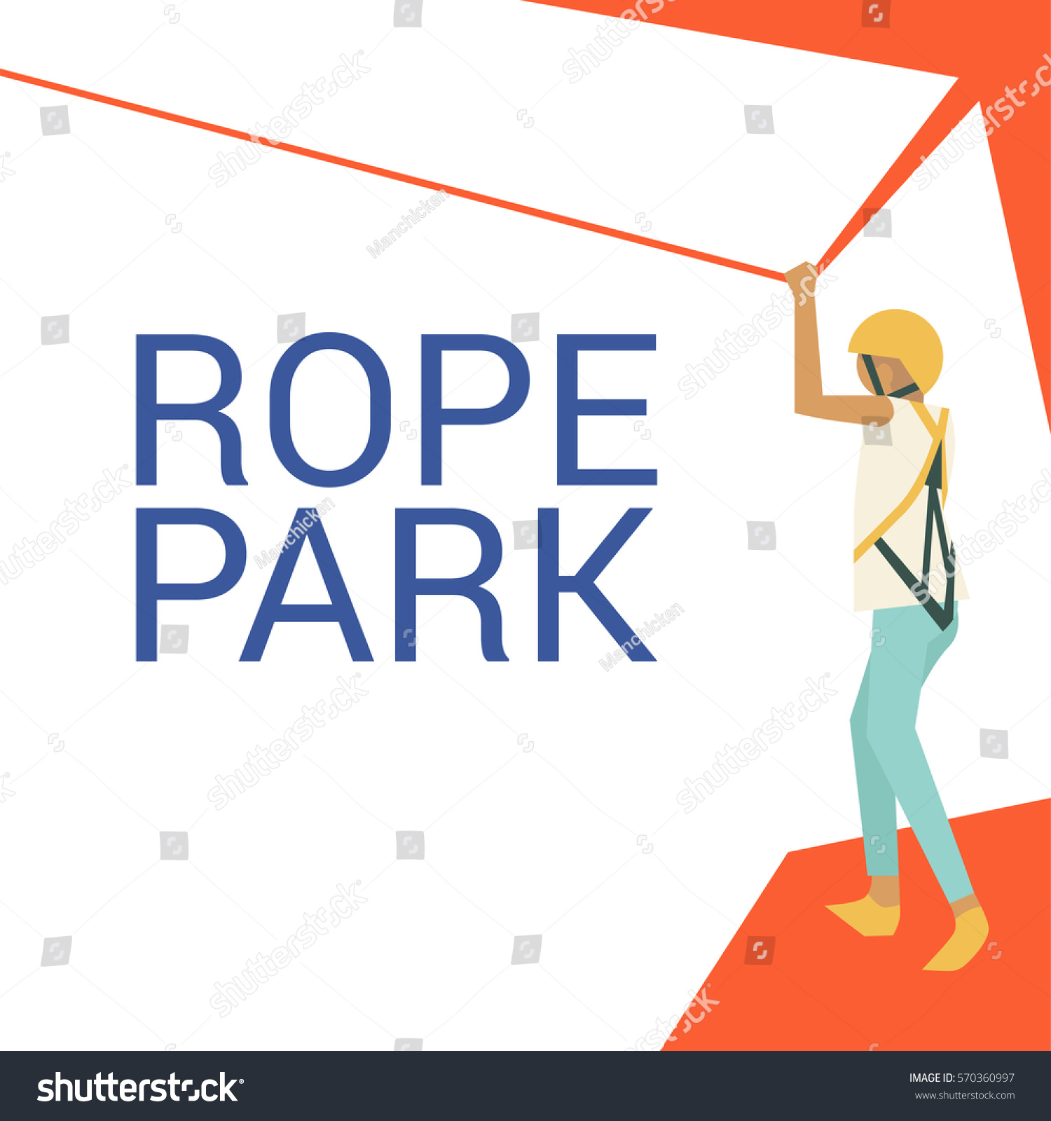 Rope Park Vector Illustration Stock Vector (Royalty Free) 570360997