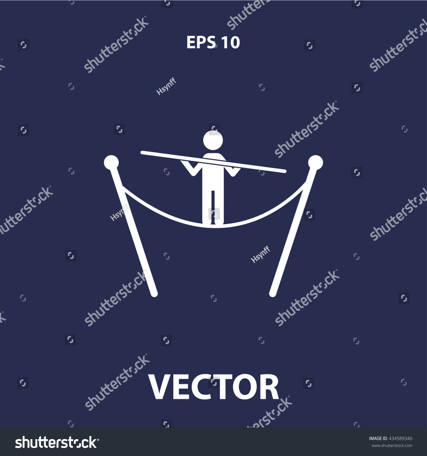 Rope Walker Icon Tightrope Sign: vector de stock (libre de regalías ...