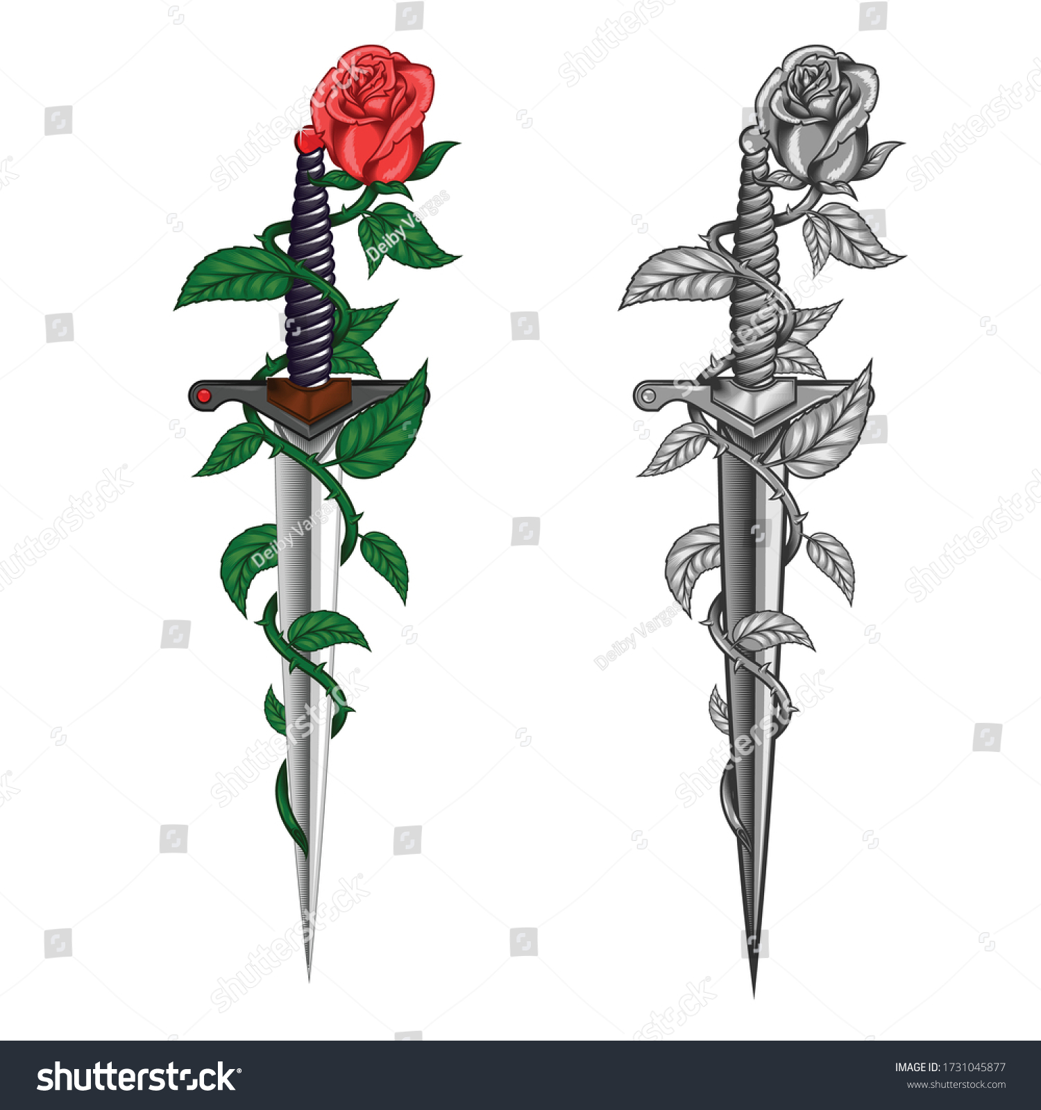 2,154 Rose and dagger Stock Illustrations, Images & Vectors | Shutterstock