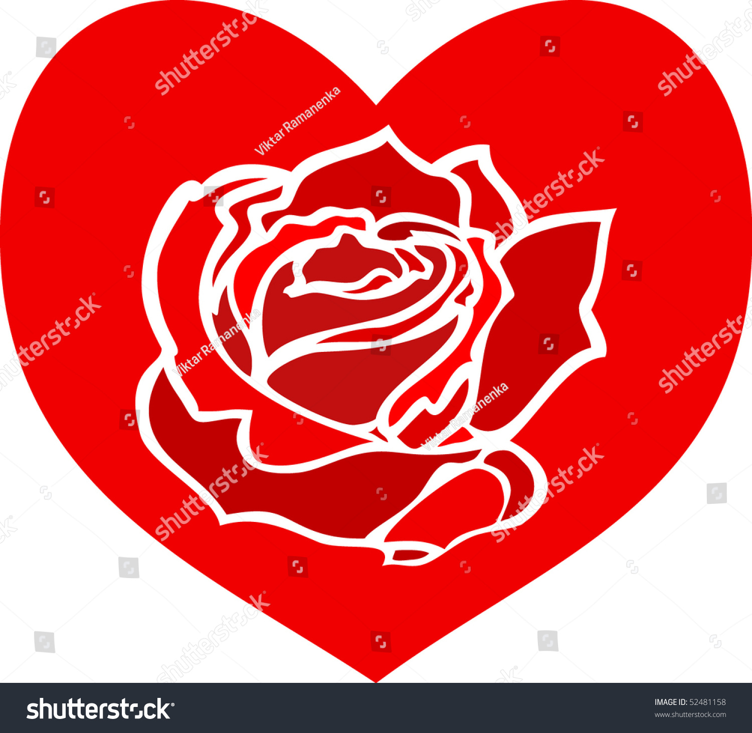 Rose Heart Stock Vector (Royalty Free) 52481158 | Shutterstock