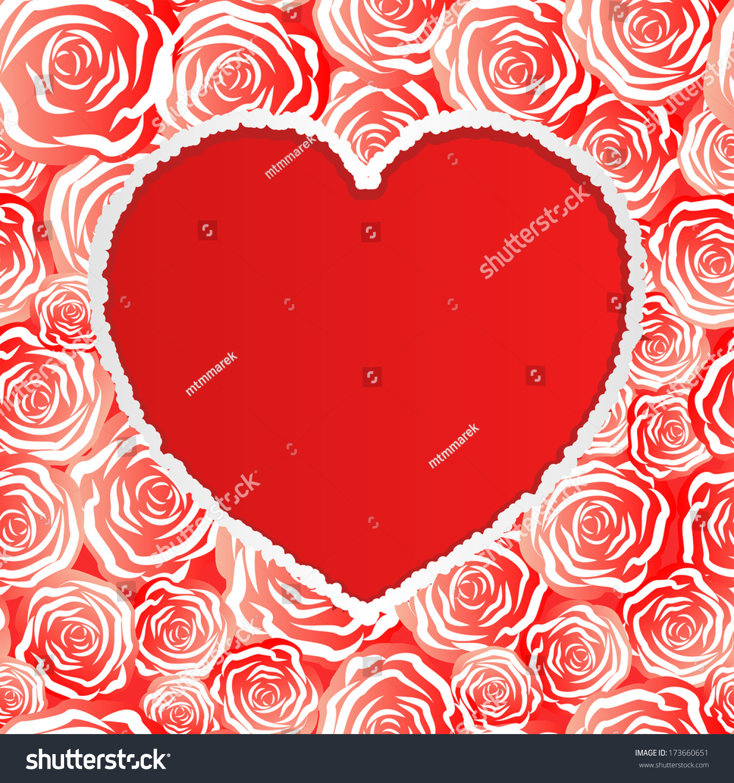 Rose Background Heart Stock Vector (Royalty Free) 173660651 | Shutterstock